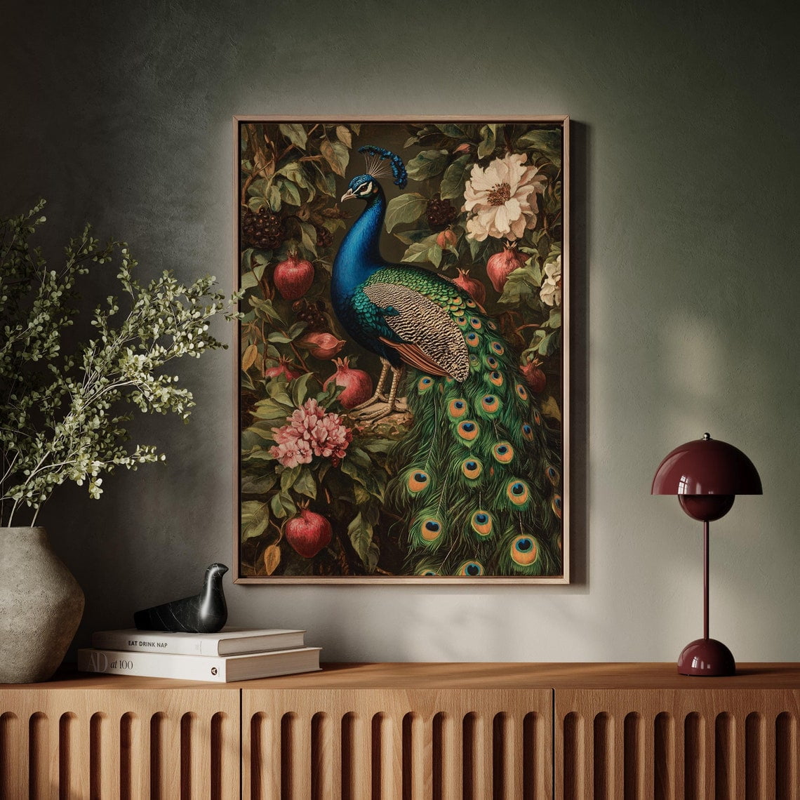 Majestic Peacock With Vibrant Feathers Amidst Lush Foliage And ...