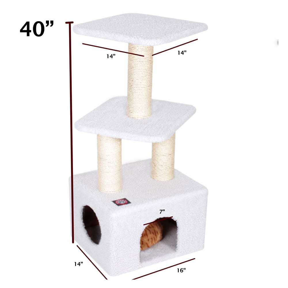 Majestic Pet 40 in. Bungalow Sherpa Cat Tree - Walmart.com