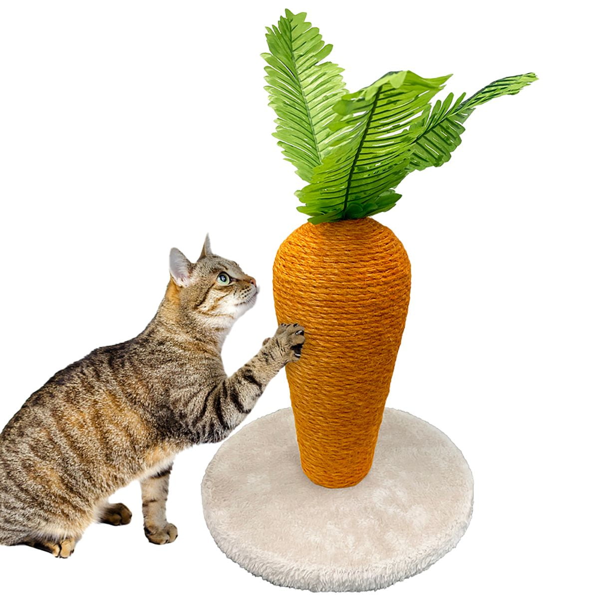 Majestic Pet Carrot Cat Scratching Post with Toy Faux Fur and Sisal ...