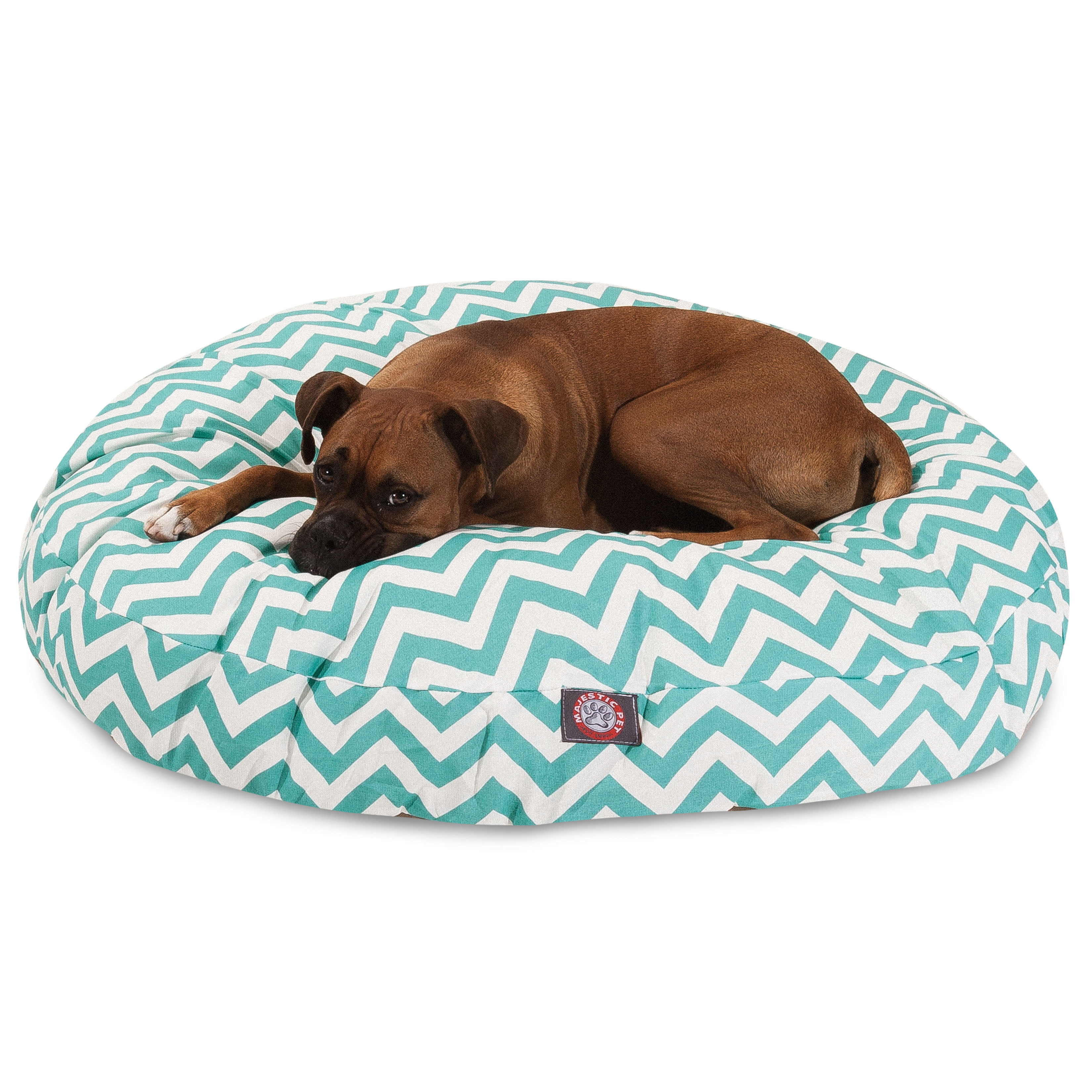 Majestic Pet | Chevron Round Pet Bed For Dogs, Removable Cover, Teal ...