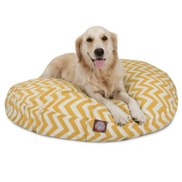 Majestic Pet | Chevron Round Pet Bed For Dogs, Removable Cover, Yellow ...