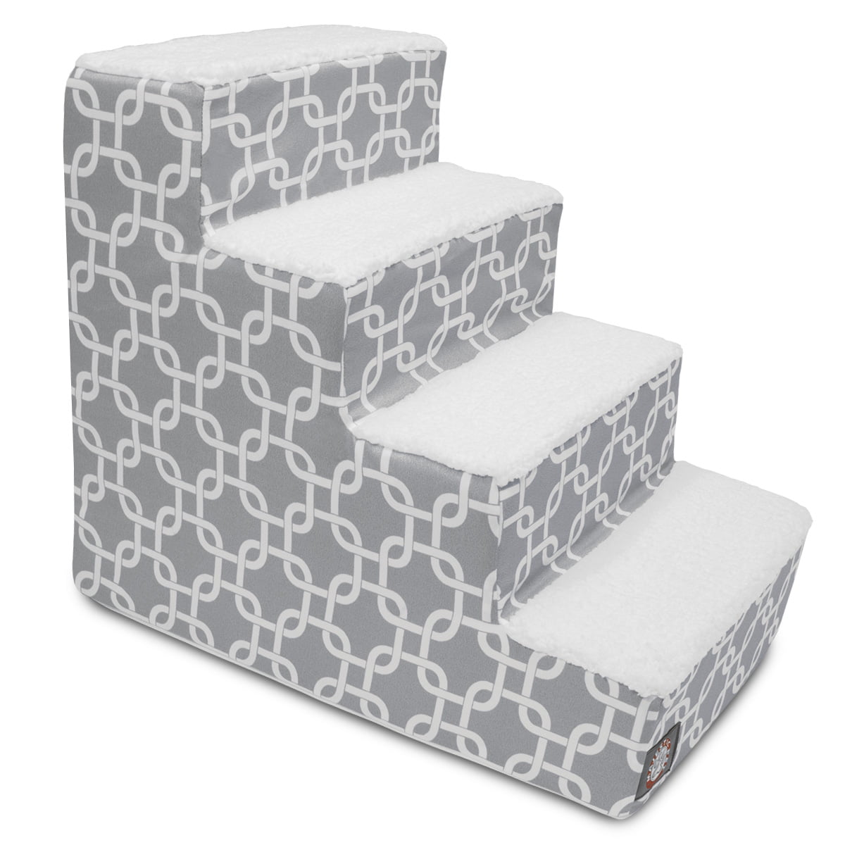 Majestic Pet Links Pet Stairs 4 Steps Gray Machine Washable Removable ...