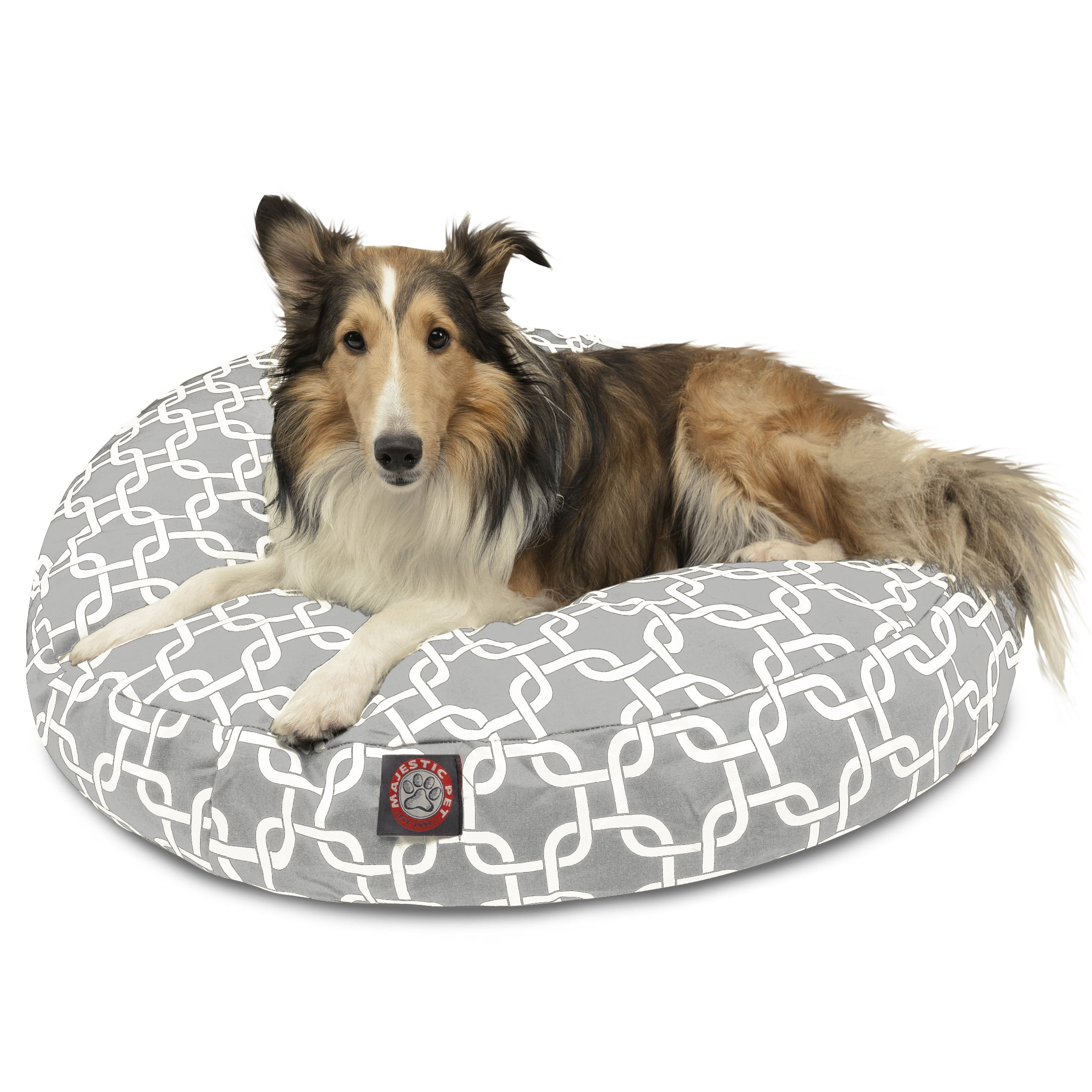 Majestic Pet | Links Round Pet Bed For Dogs, Removable Cover, Gray ...