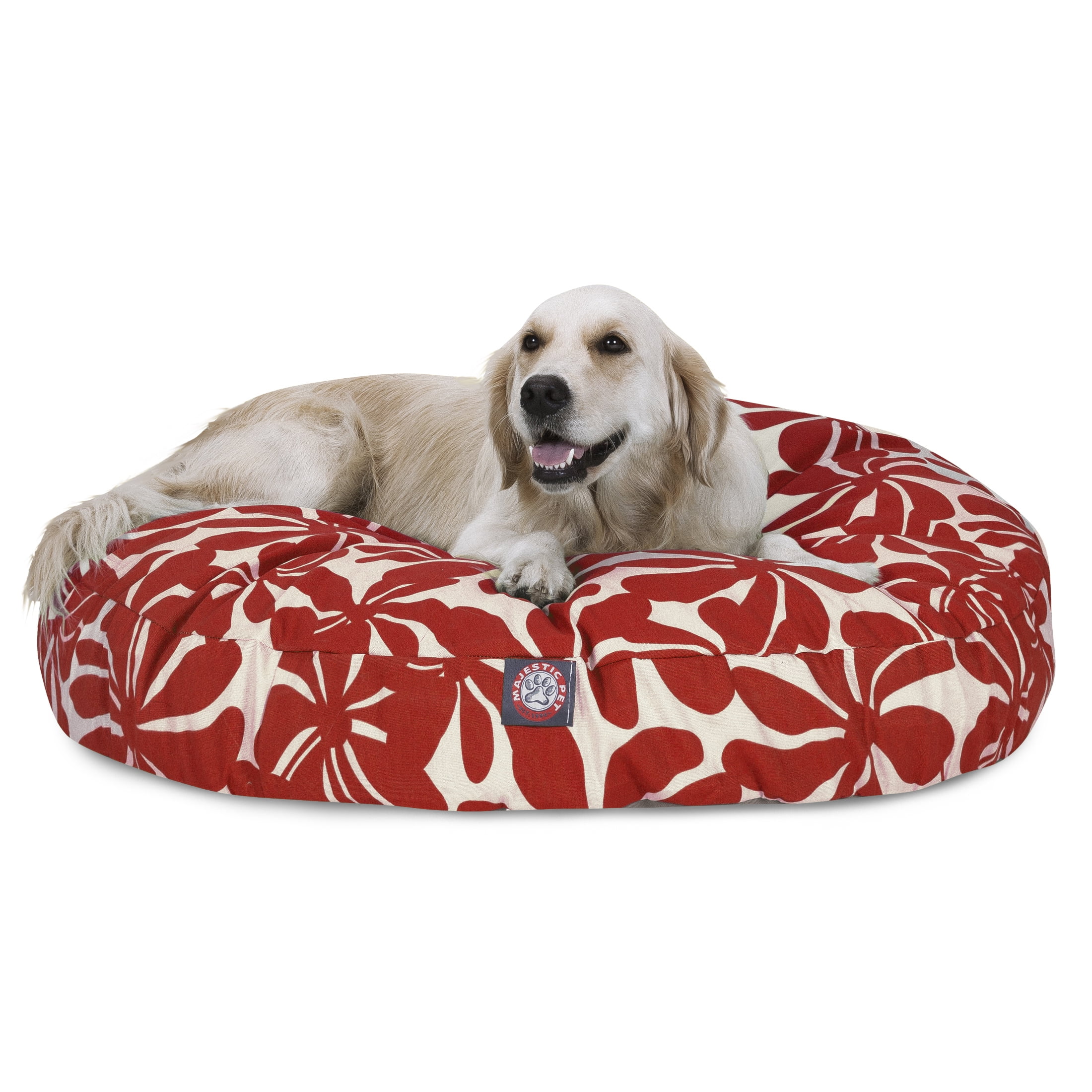 Majestic Pet | Plantation Round Pet Bed For Dogs, Removable Cover, Red ...