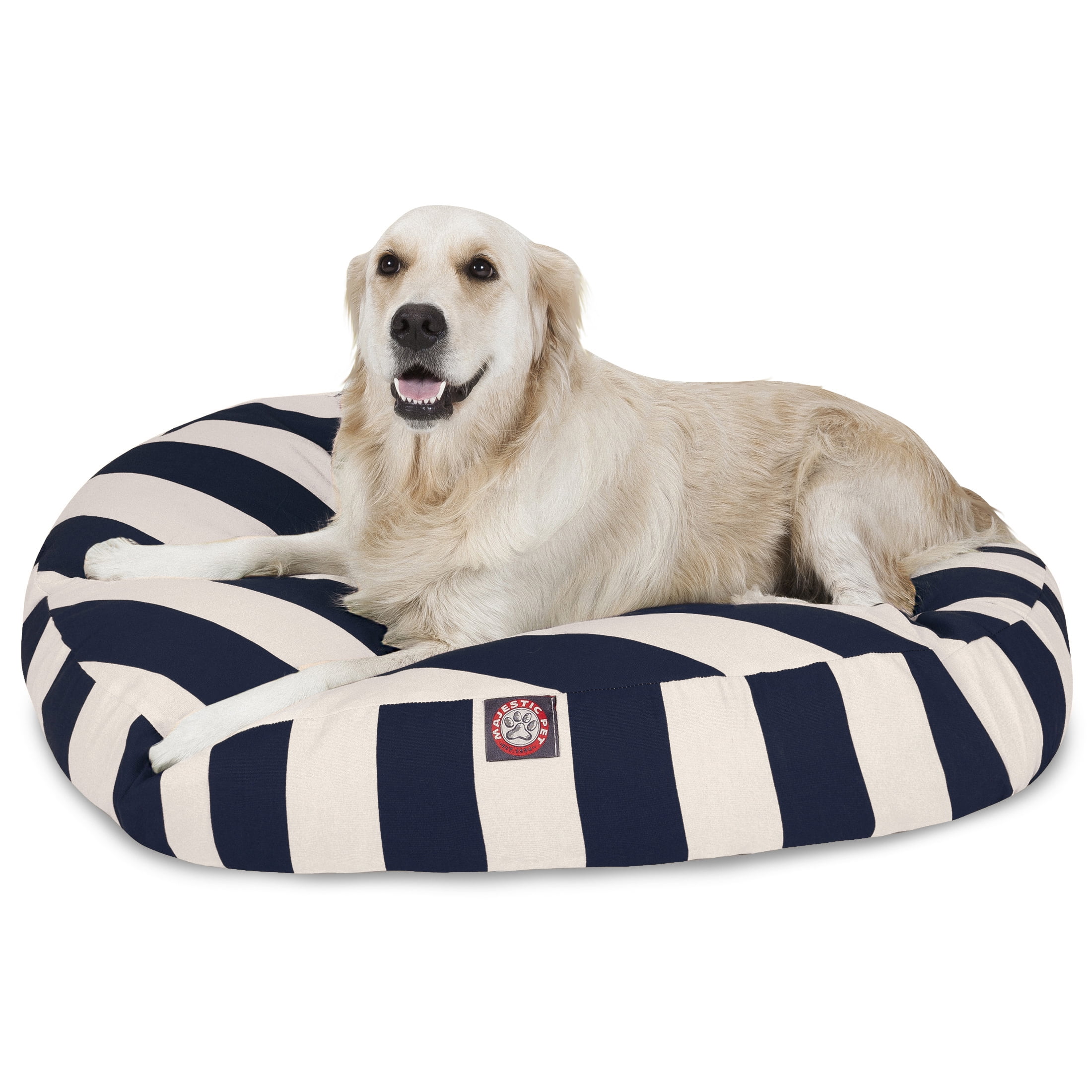 Majestic Pet | Vertical Stripe Round Pet Bed For Dogs, Removable Cover ...