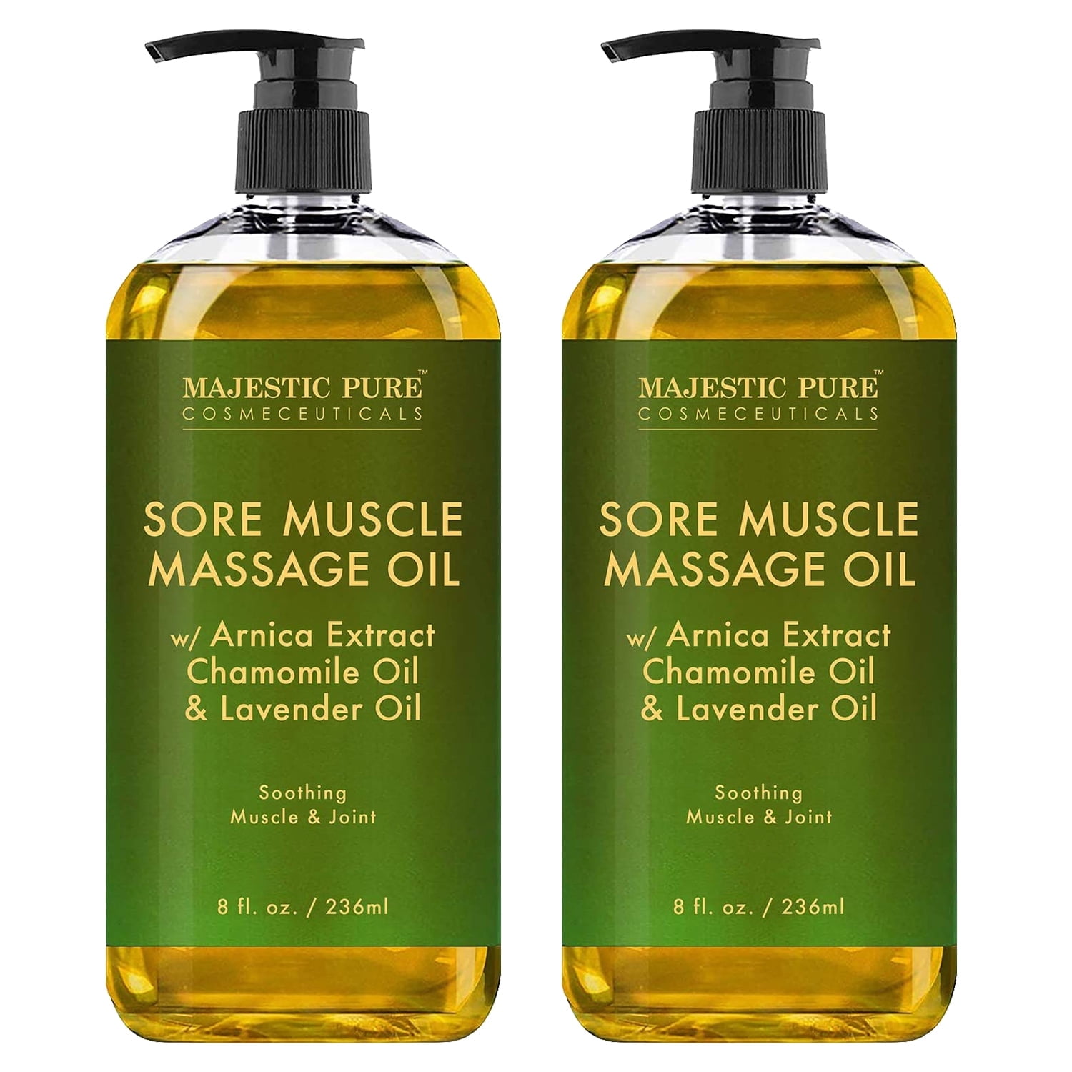 Majestic Pure Arnica Sore Muscle Massage Oil For Body - Best Natural ...