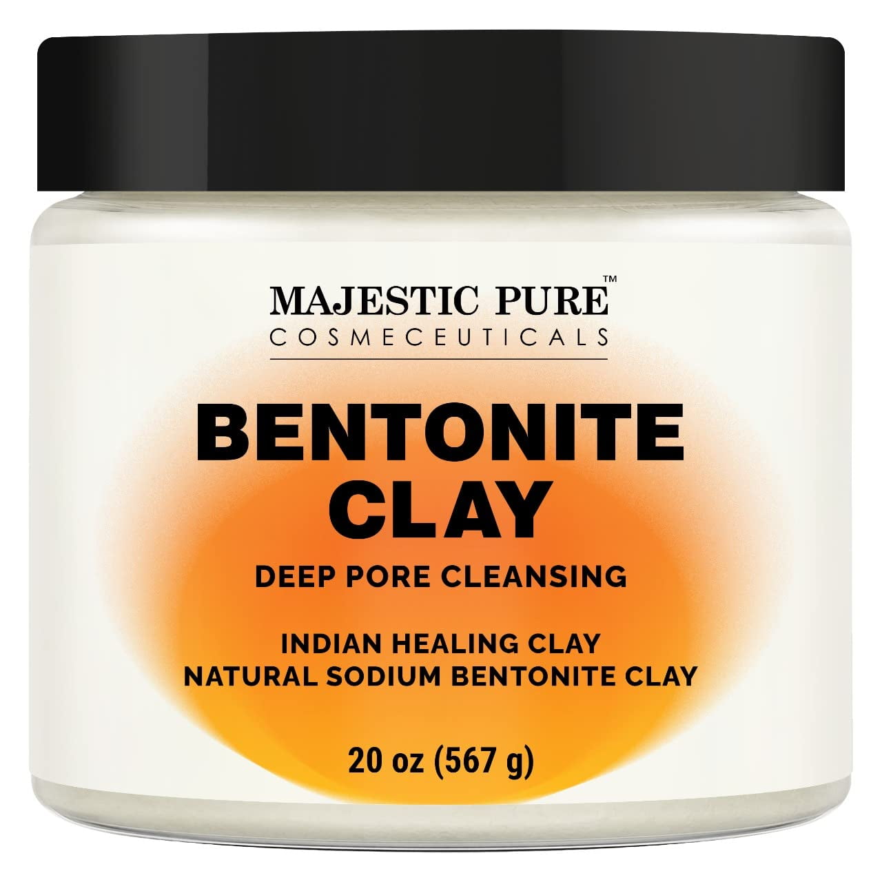 Majestic Pure Bentonite Clay Powder, 20 oz for Facial Mask, Skin Detox ...
