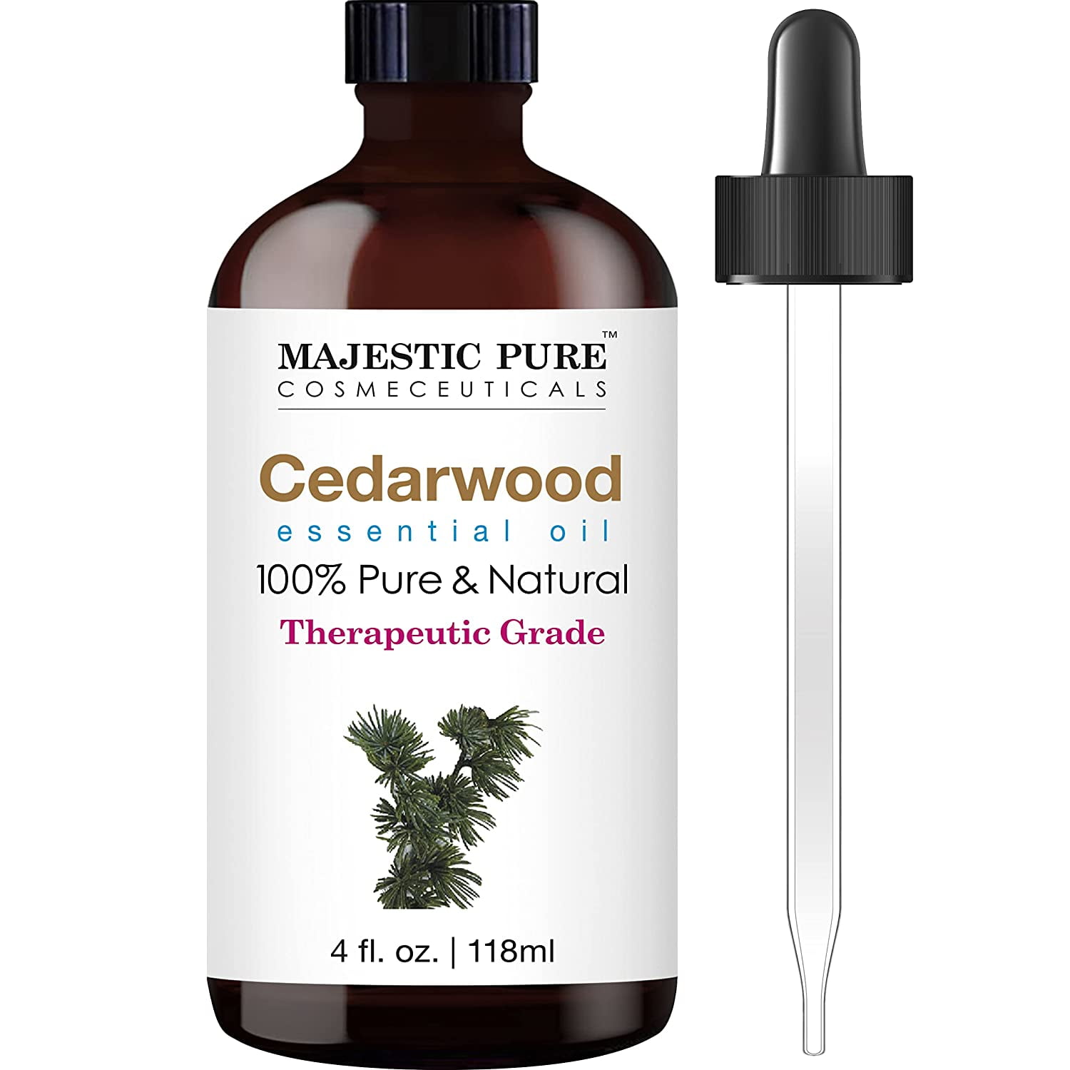 Majestic Pure Cedarwood Essential Oil, 4 fl oz - Fresh Cedar ...