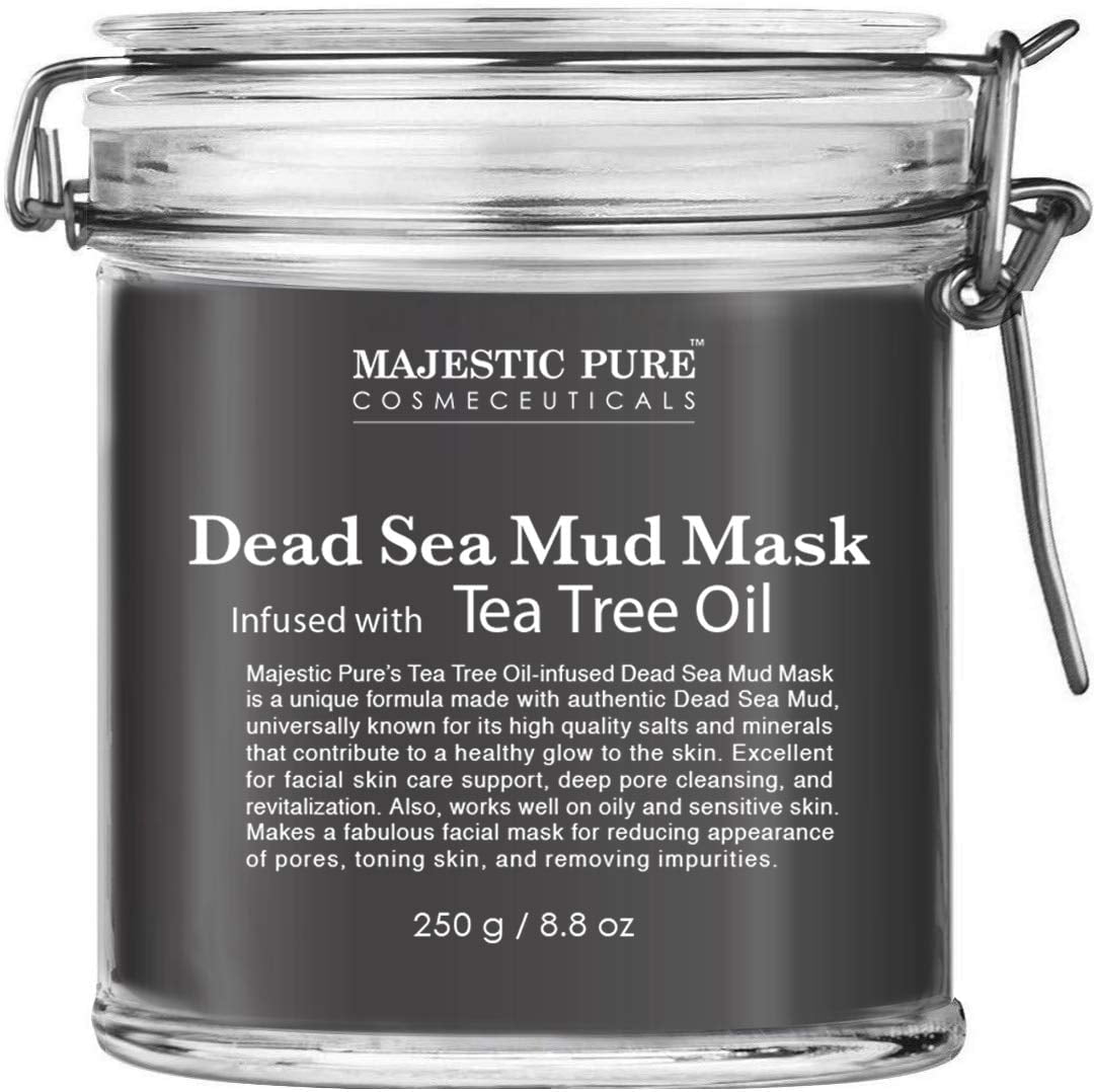 Majestic Pure Dead Sea Mud Mask with Lavender Oil - Supports Acne, Oily ...