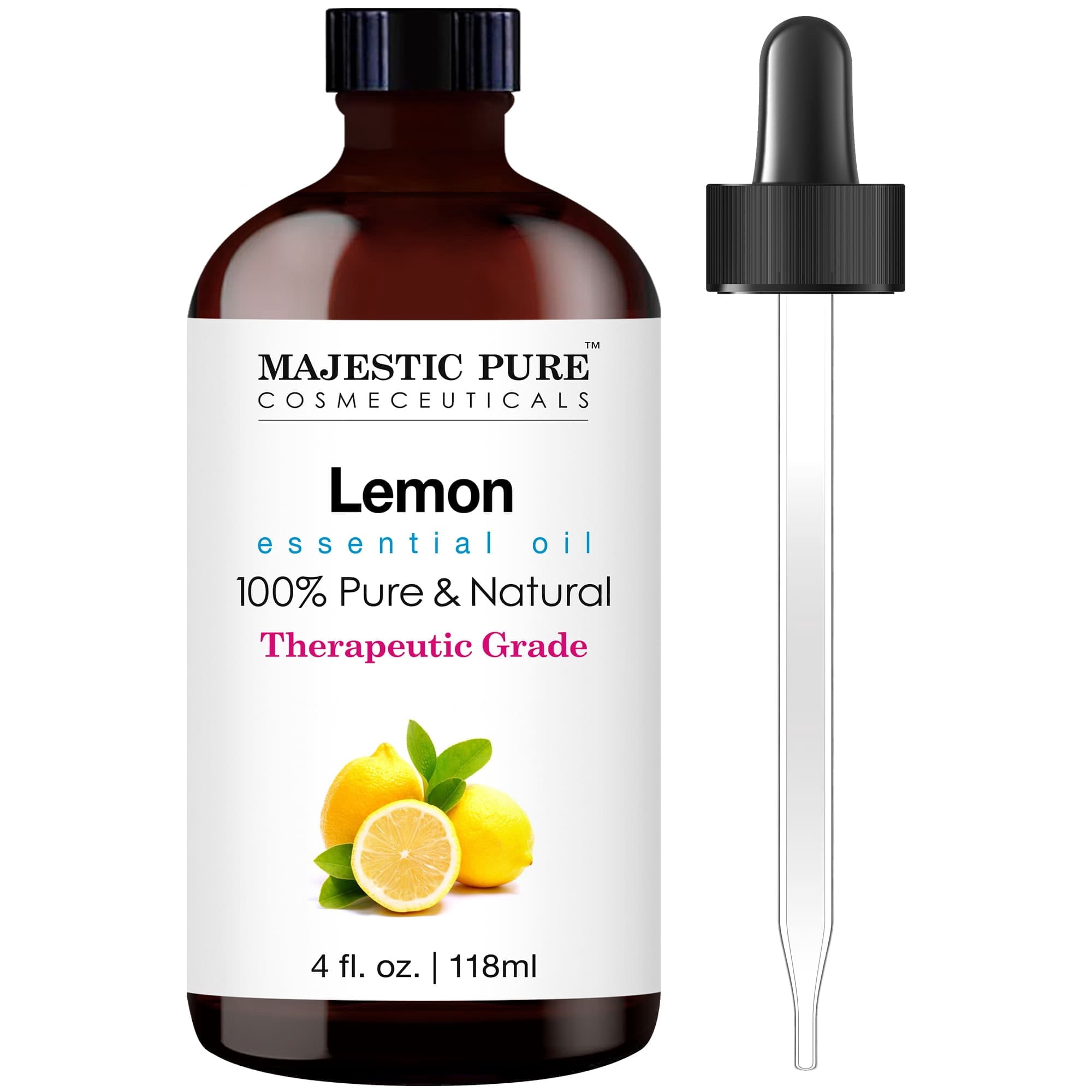 Majestic Pure Lemon Essential Oil for Aromatherapy and Diffuser, 4 fl ...