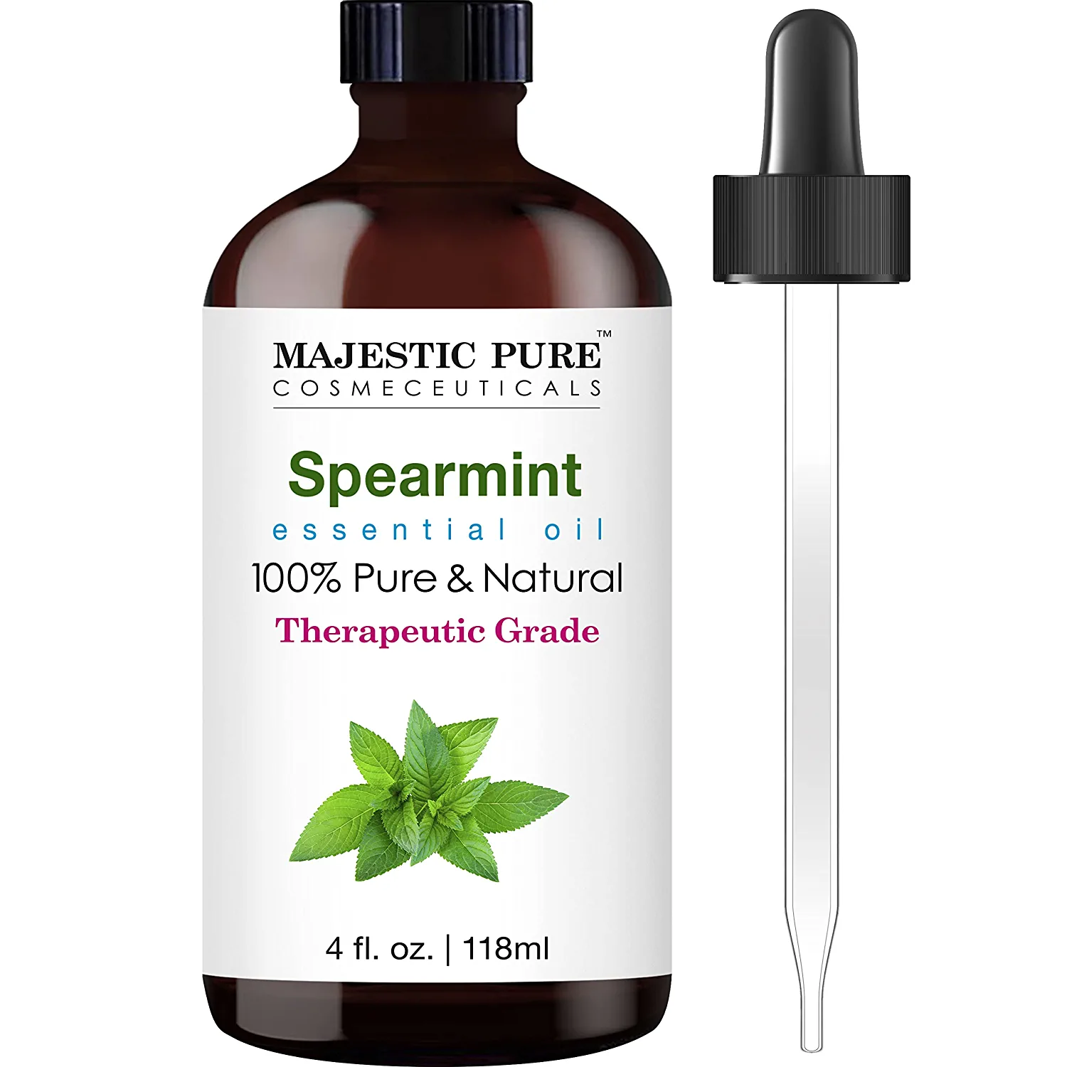 Majestic Pure Spearmint Essential Oil, 100% Natural, Therapeutic Grade ...