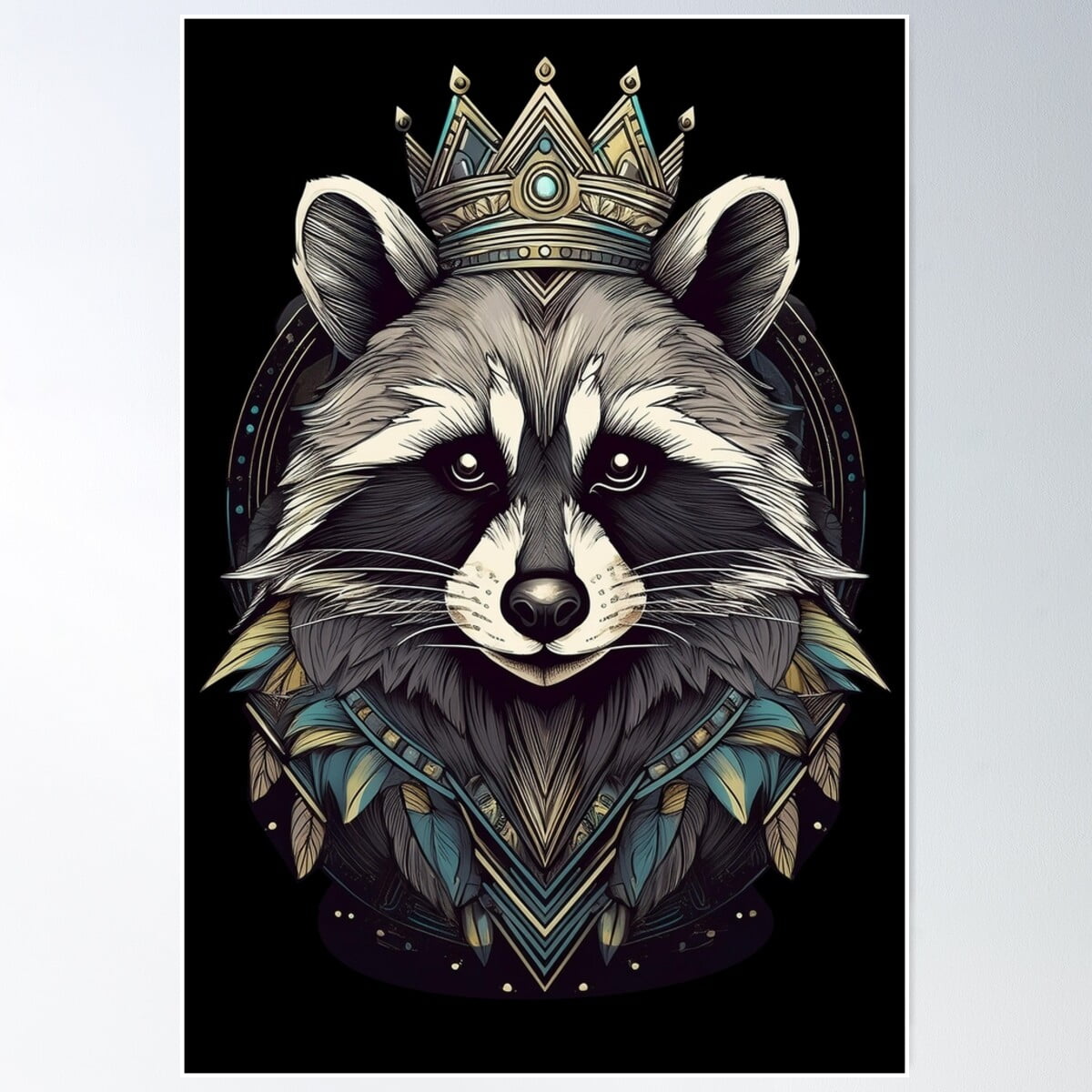 Majestic Raccoon King: Regal Wilderness Guardian Poster Wall Art ...