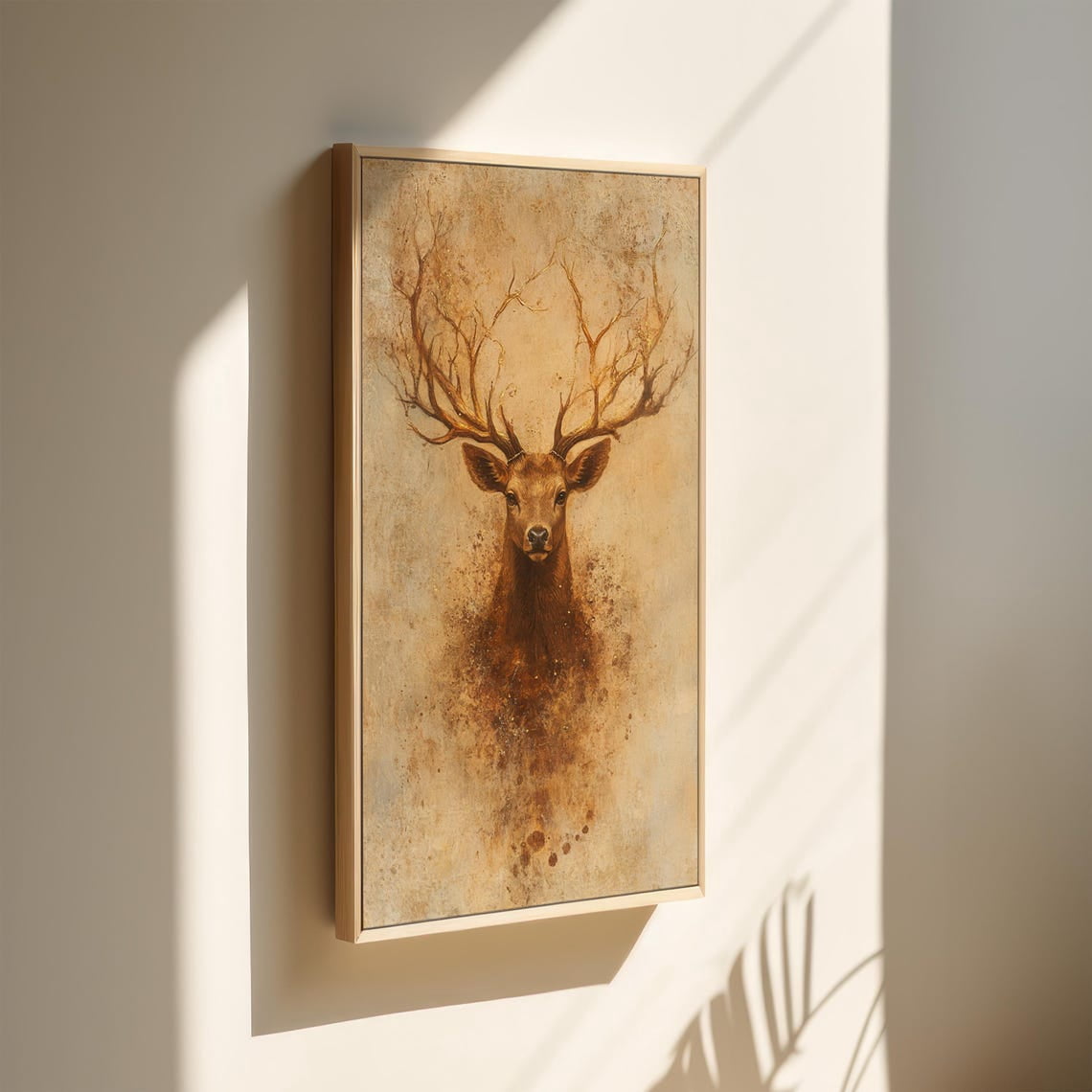 Majestic Stag Art, Rustic Deer Wall Decor, Vintage Antler Print For ...