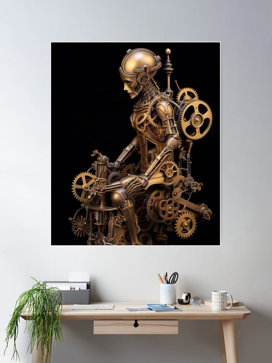 Majestic Steampunk Automaton: A Victorian-Era Mechanical Marvel Poster Wall Art, Modern Wall ...