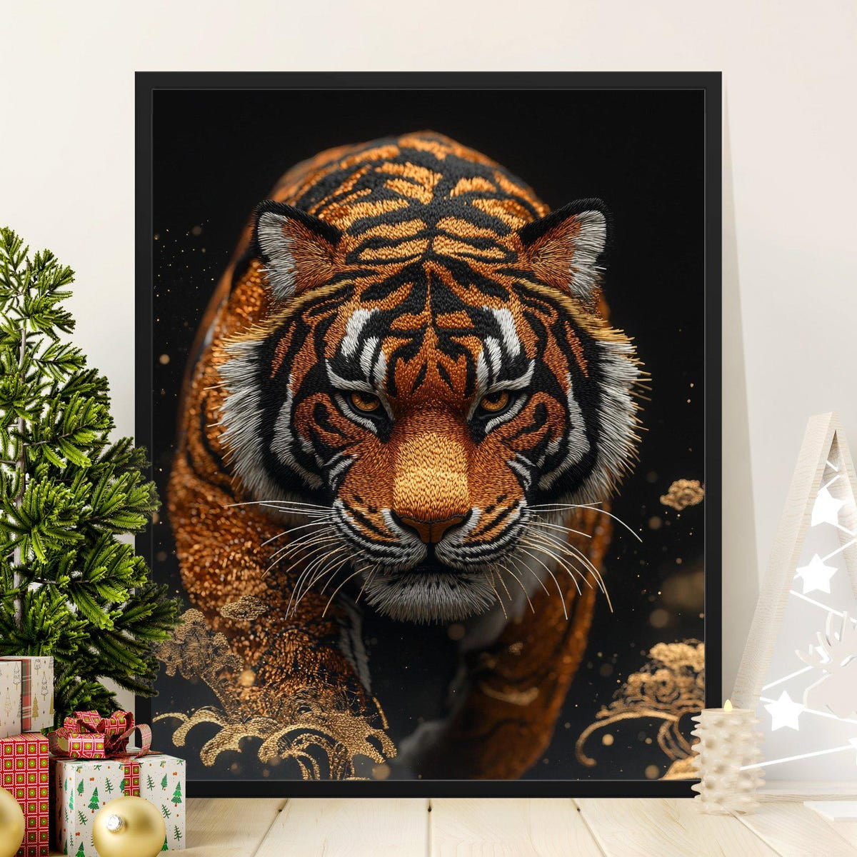 Majestic Tiger Art Print, Tiger Poster Wall Art, Animal Decor Art, Beautiful Tiger Art Wall ...