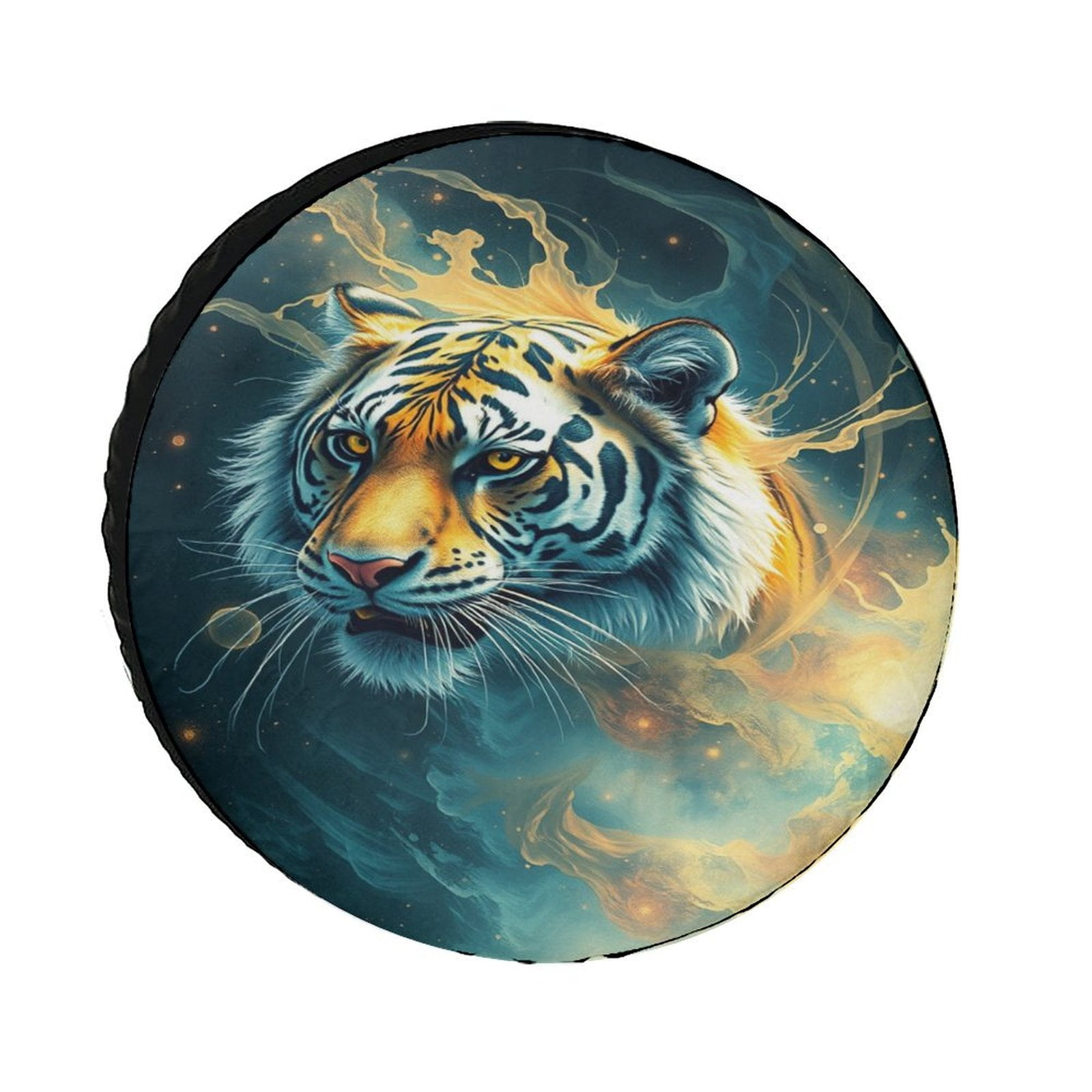 Majestic Tiger Cosmic Art Vibrant Colors Spare Tire Cover Universal ...