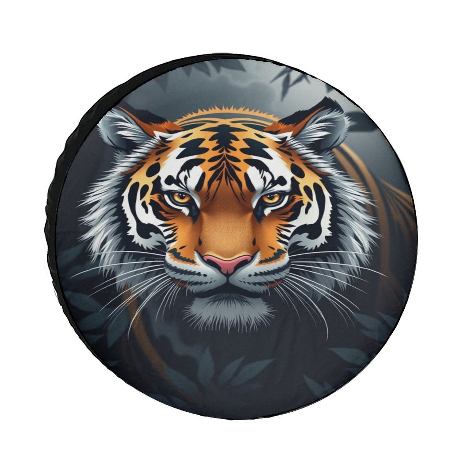 Majestic Tiger Intense Gaze Jungle Background Spare Tire Cover Dust ...
