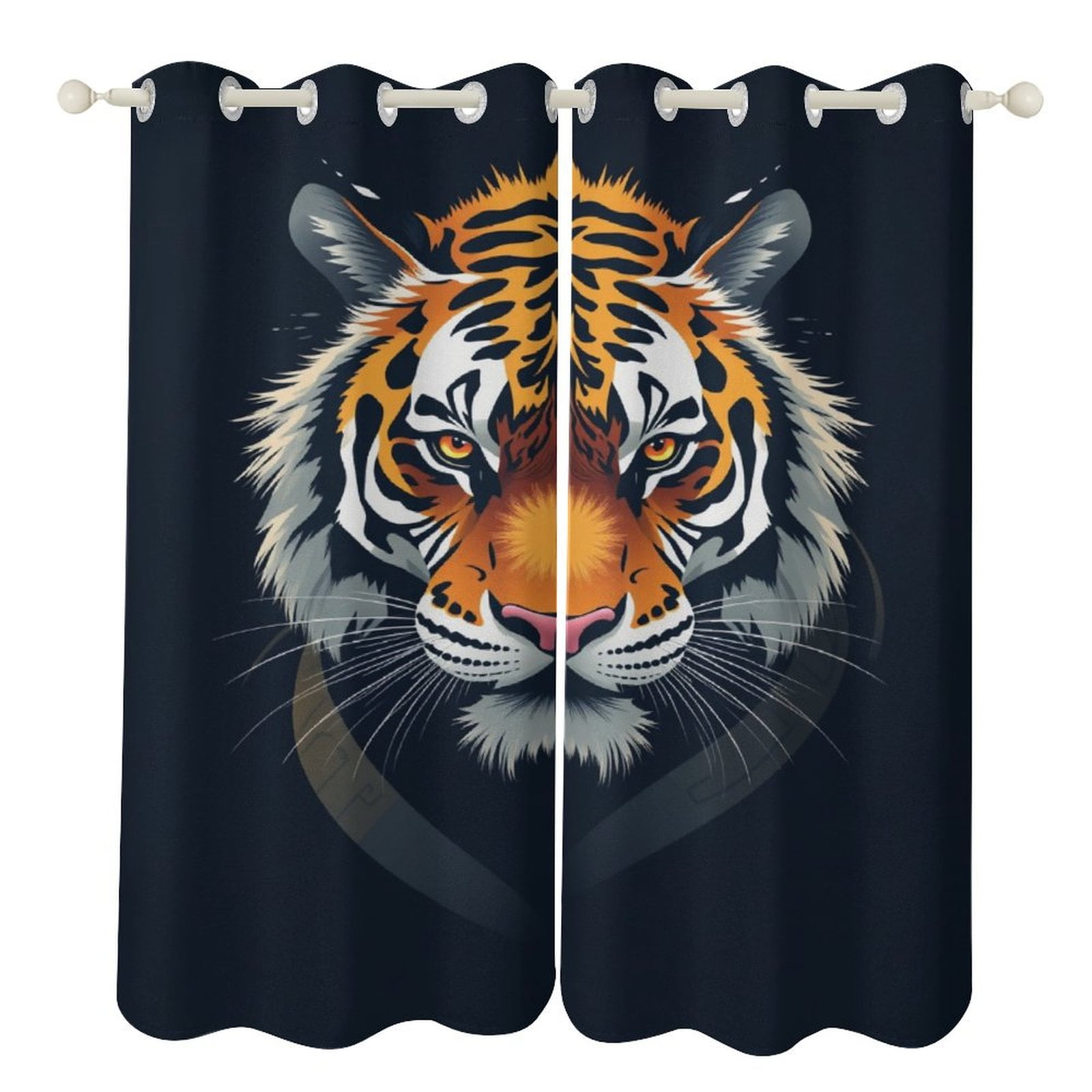 Majestic Tiger Intense Gaze Powerful Predator Blackout Curtains 2 Panel ...