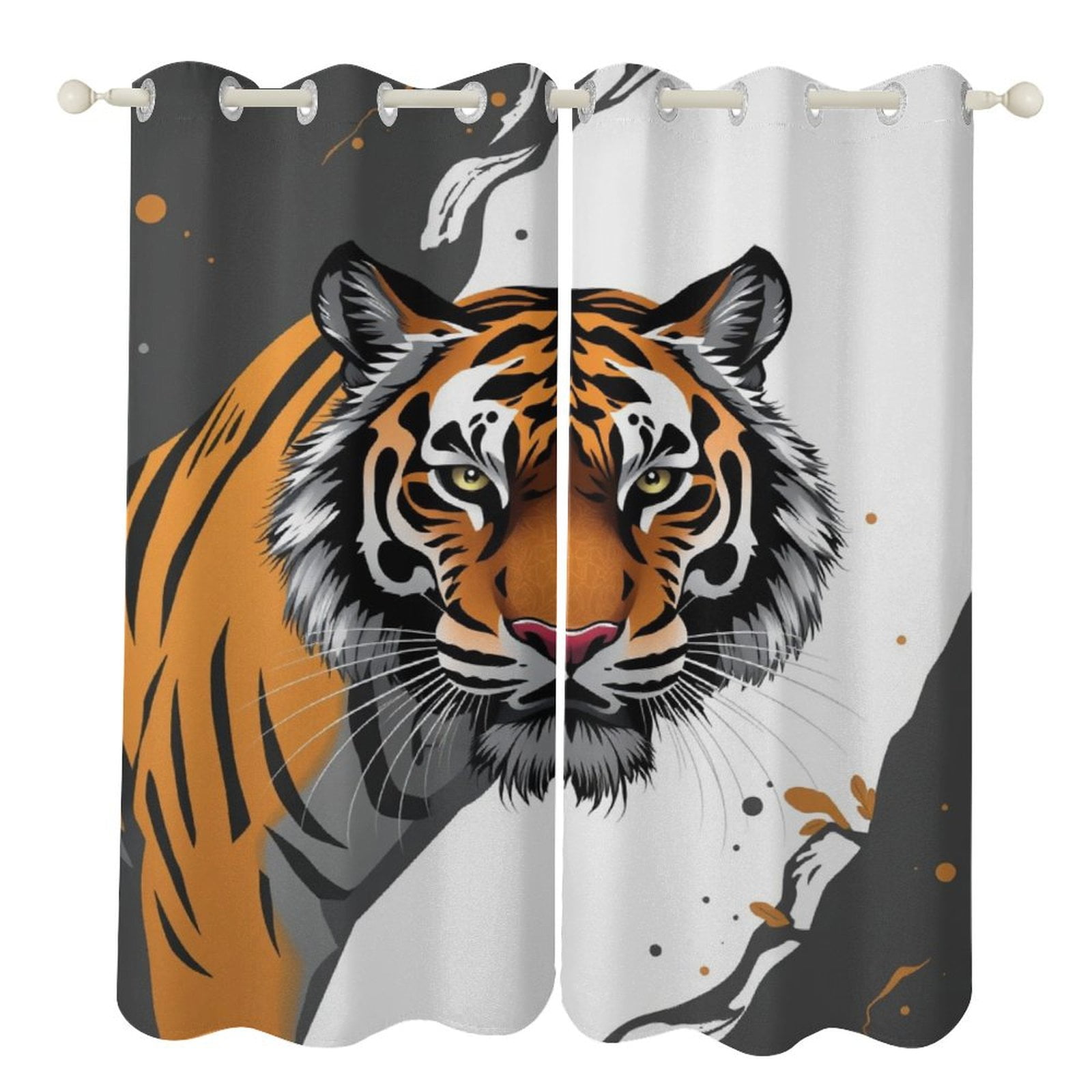 Majestic Tiger Intense Gaze Powerful Predator Wildcat Art 2 Pieces ...