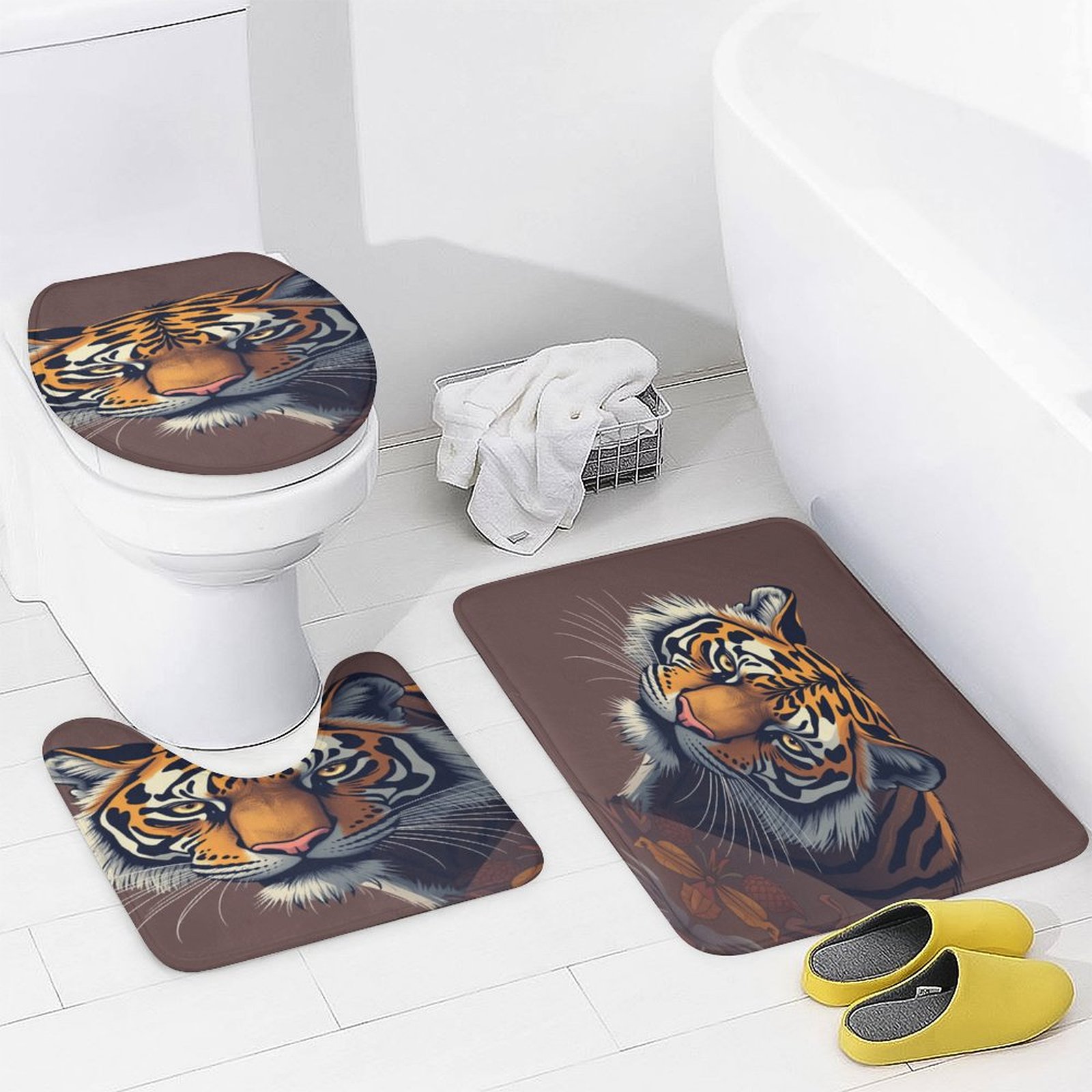 Majestic Tiger Intense Stare Wildlife Art Bathroom Rugs Set 3 Piece ...