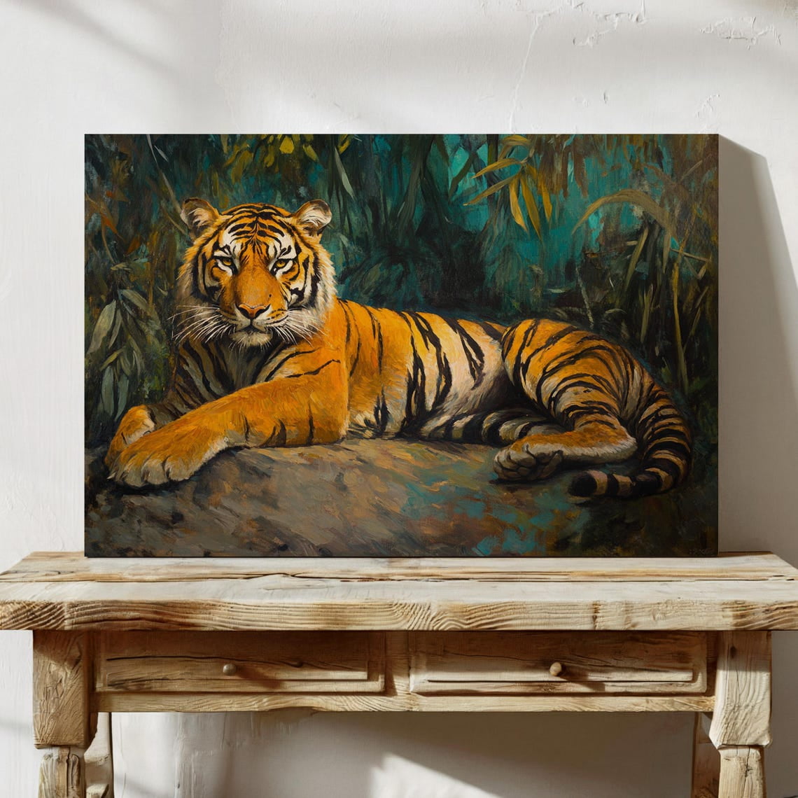 Majestic Tiger Jungle Art Print – Bold Wildlife Wall Decor – Vibrant ...