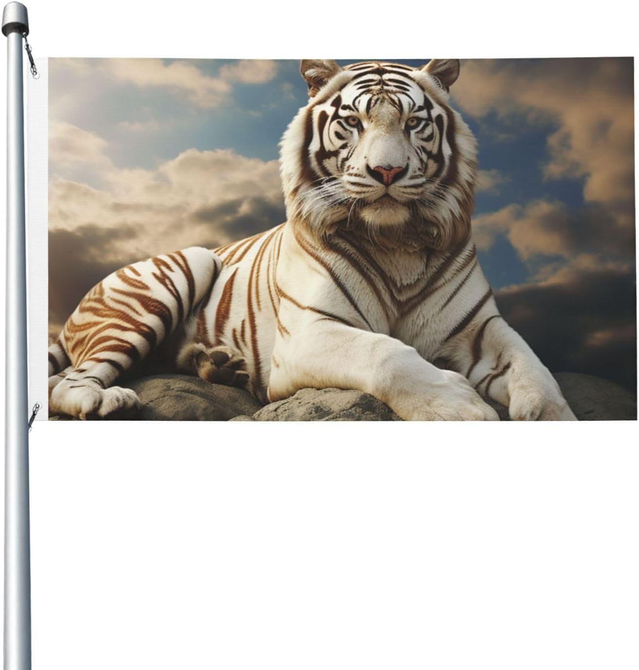 Majestic Tiger Resting on a Rock Garden Flag Welcome Flags for Outside ...