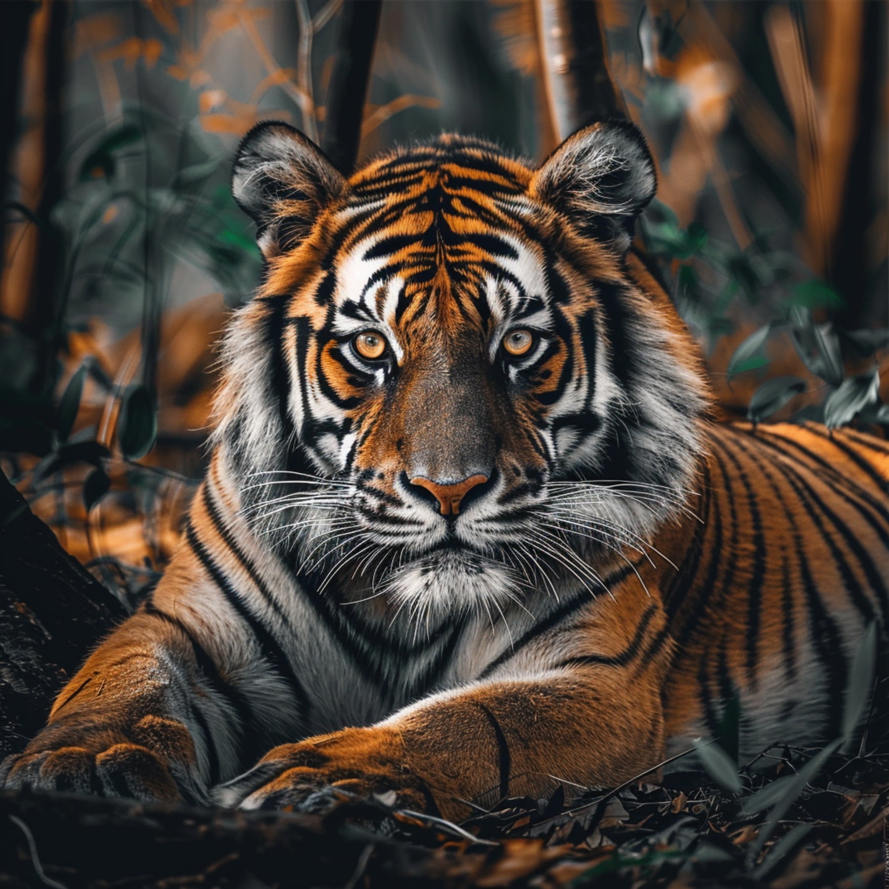 Majestic Tiger Wildlife Photography Shower Curtain Vibrant Colors ...