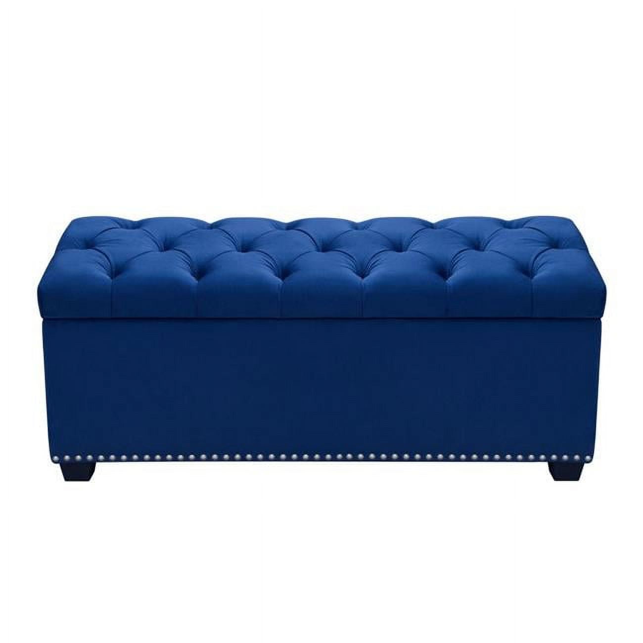 Majestic Tufted Velvet Lift-Top Storage Trunk w/ Nail Head Accent by ...