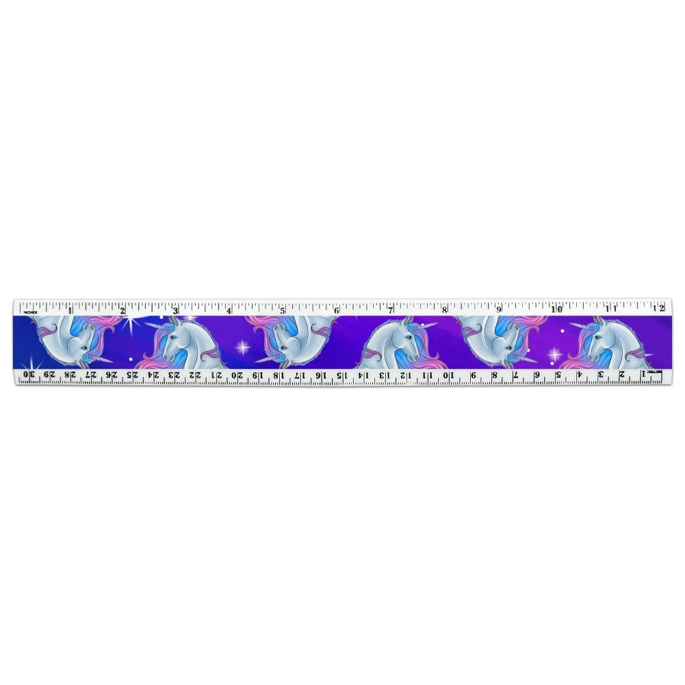 Majestic Unicorn Pink Purple Blue 12 Inch Standard and Metric Plastic ...