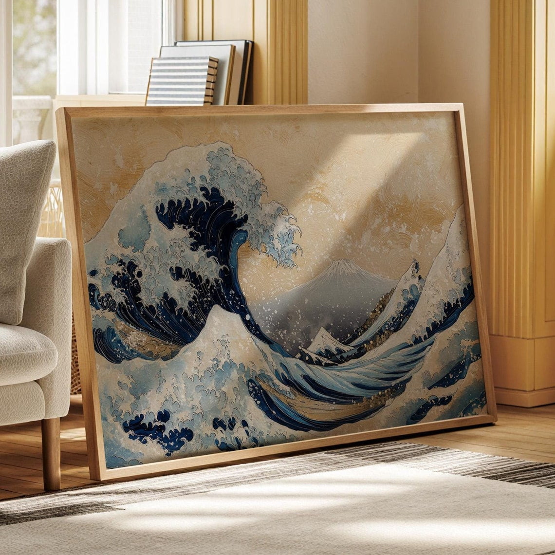 Majestic Wave Art Inspired By Japanese Ukiyo-E Style Featuring Dramatic ...