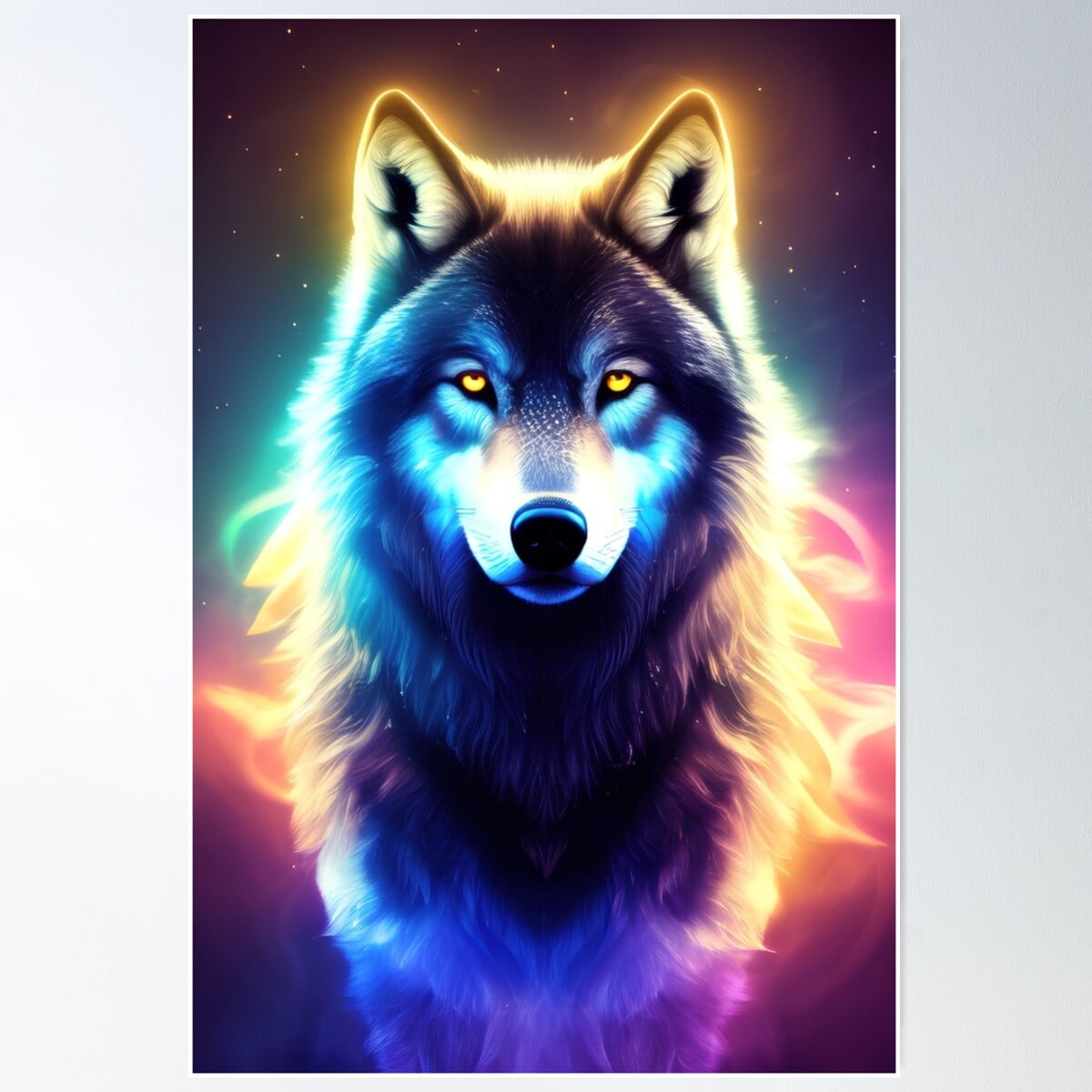 Majestic Wolf Poster Wall Art, Modern Wall Decor For Living Room ...