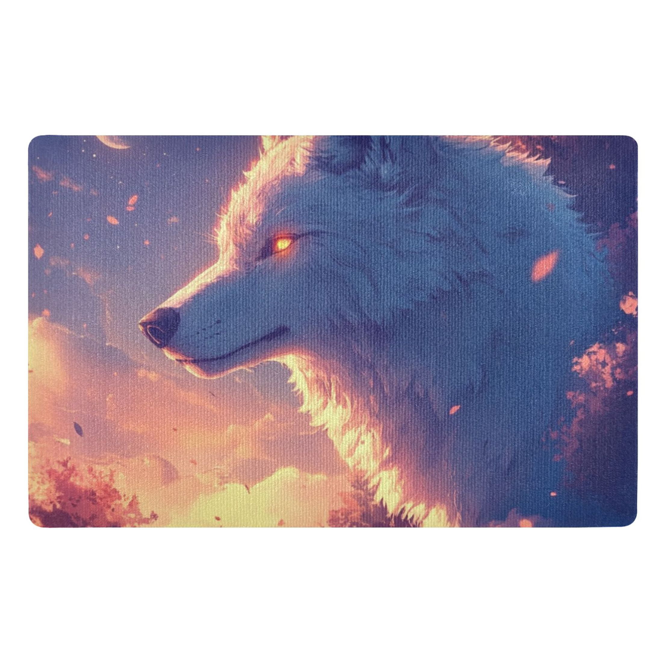 Majestic Wolf with Twilight Floor Door Mat Outdoor Indoor for Home ...