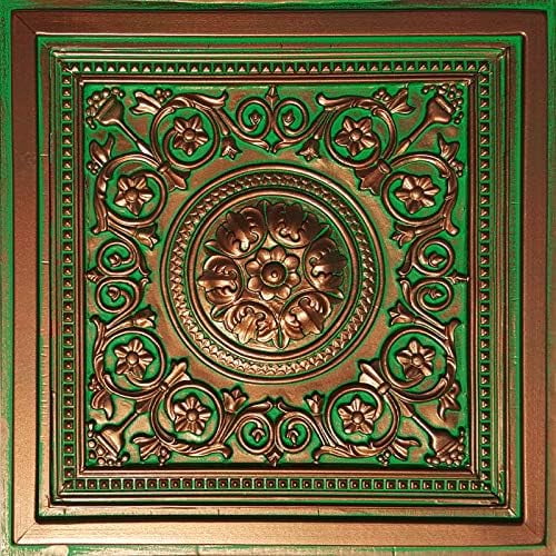 Majesty Antique Copper Emerald Decorative PVC Ceiling Tile (10 ...