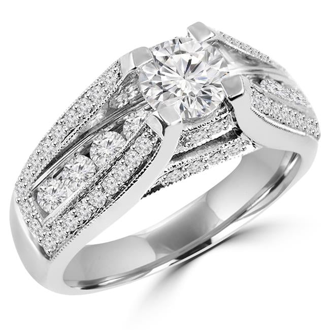 Majesty Diamonds MD180537-P 1.4 CTW Round Diamond vintage Three-Row ...