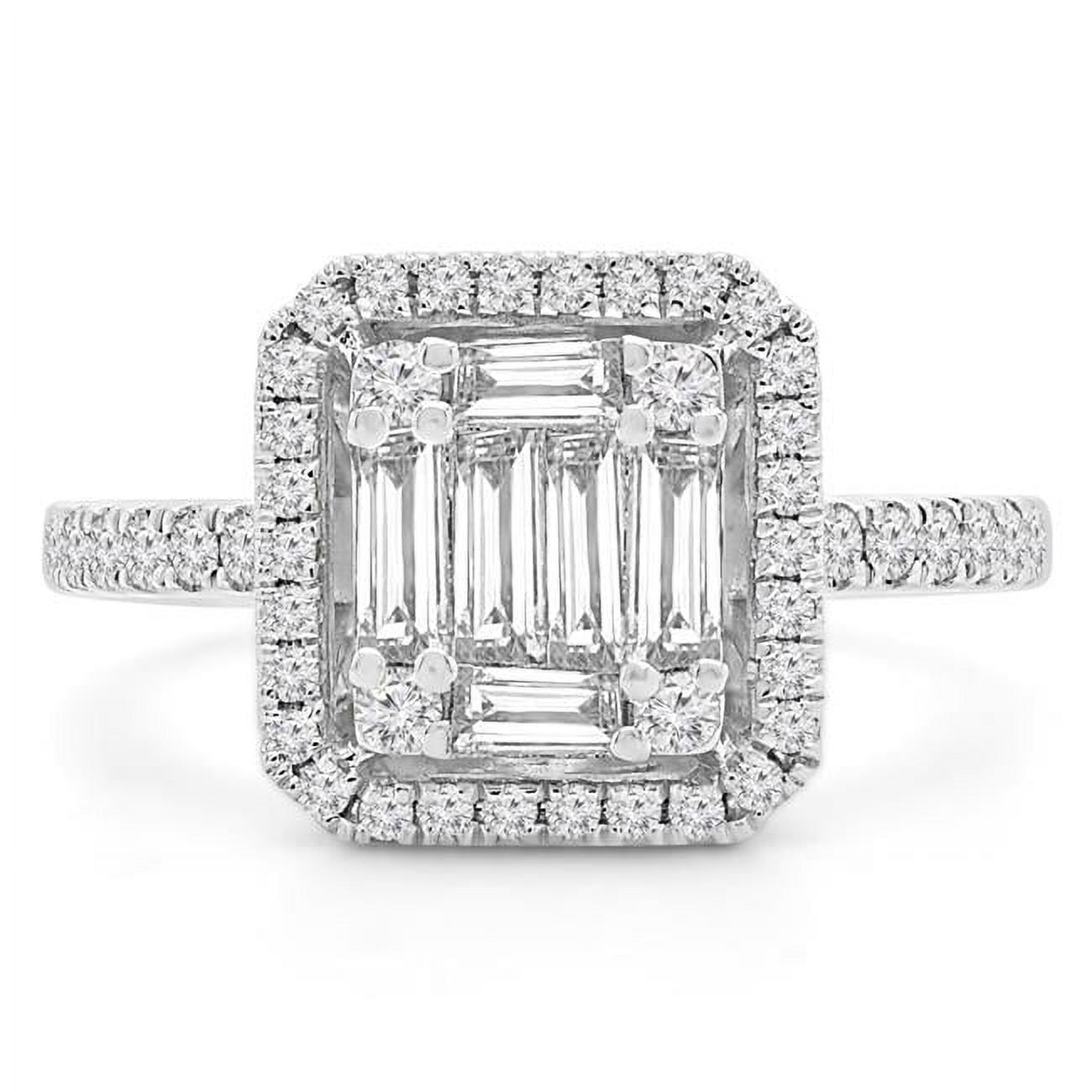 Majesty Diamonds MD190287-P 0.8 CTW Baguette Diamond Cluster Princess ...