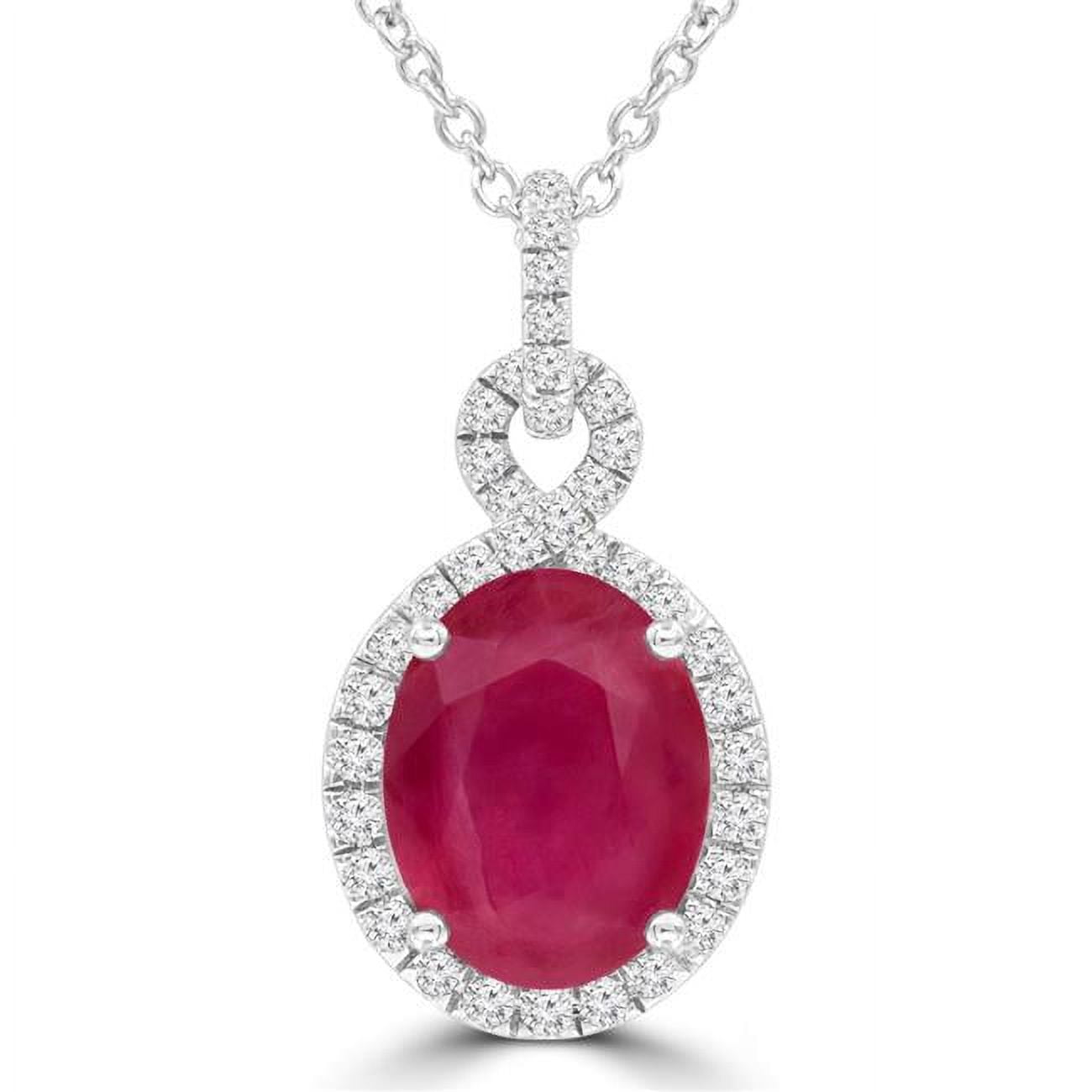 Majesty Diamonds MDR220126 2.9 CTW Oval Red Ruby Infinity Halo Pendant ...