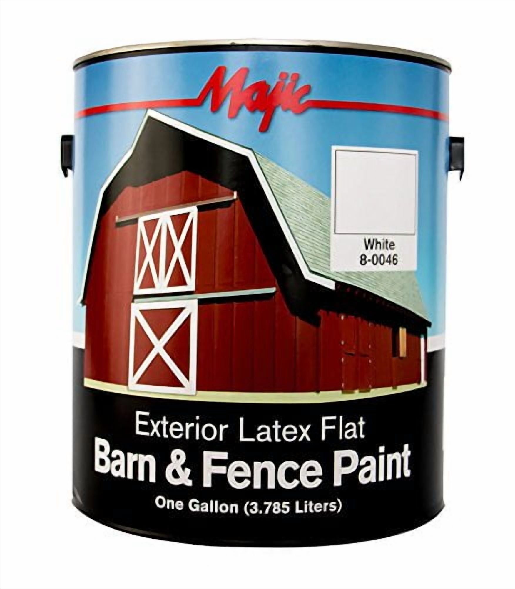 Majic Paints 8-0046-1 Latex Flat Barn & Fence Paint, 1-Gallon, White ...