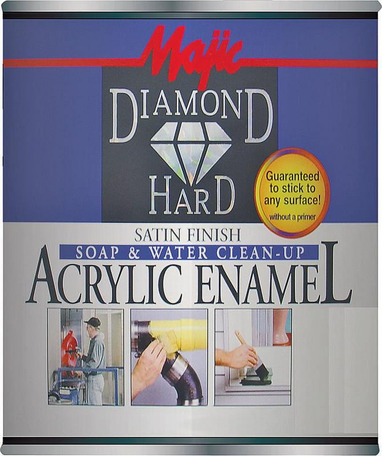 Majic Paints 8-1520-4 0.5 Pint Satin White Diamond Hard Acrylic Enamel ...