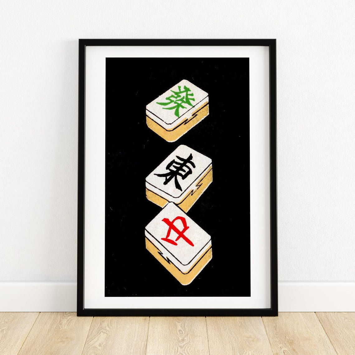 Majong Tiles - Matchbox Print - Aesthetic Wall Art - Vintage Japan Art ...