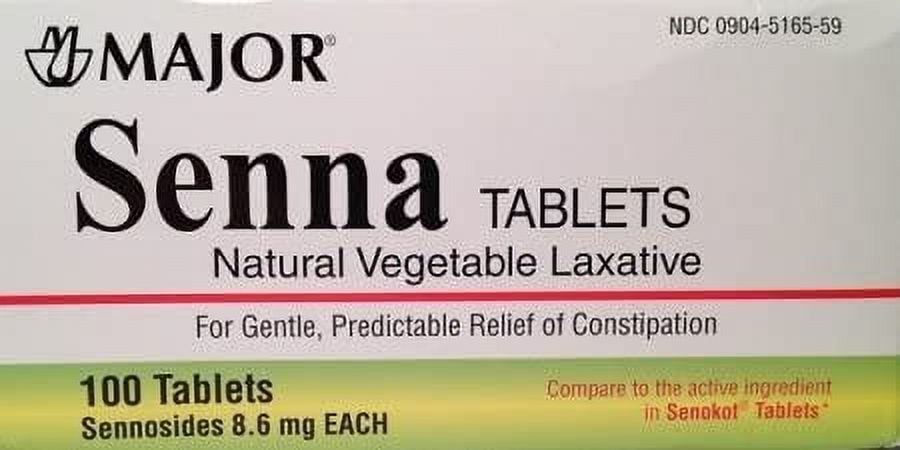 Major Senna 8.6 mg Generic Constipation Laxative, 100 Tablets Boxed ...