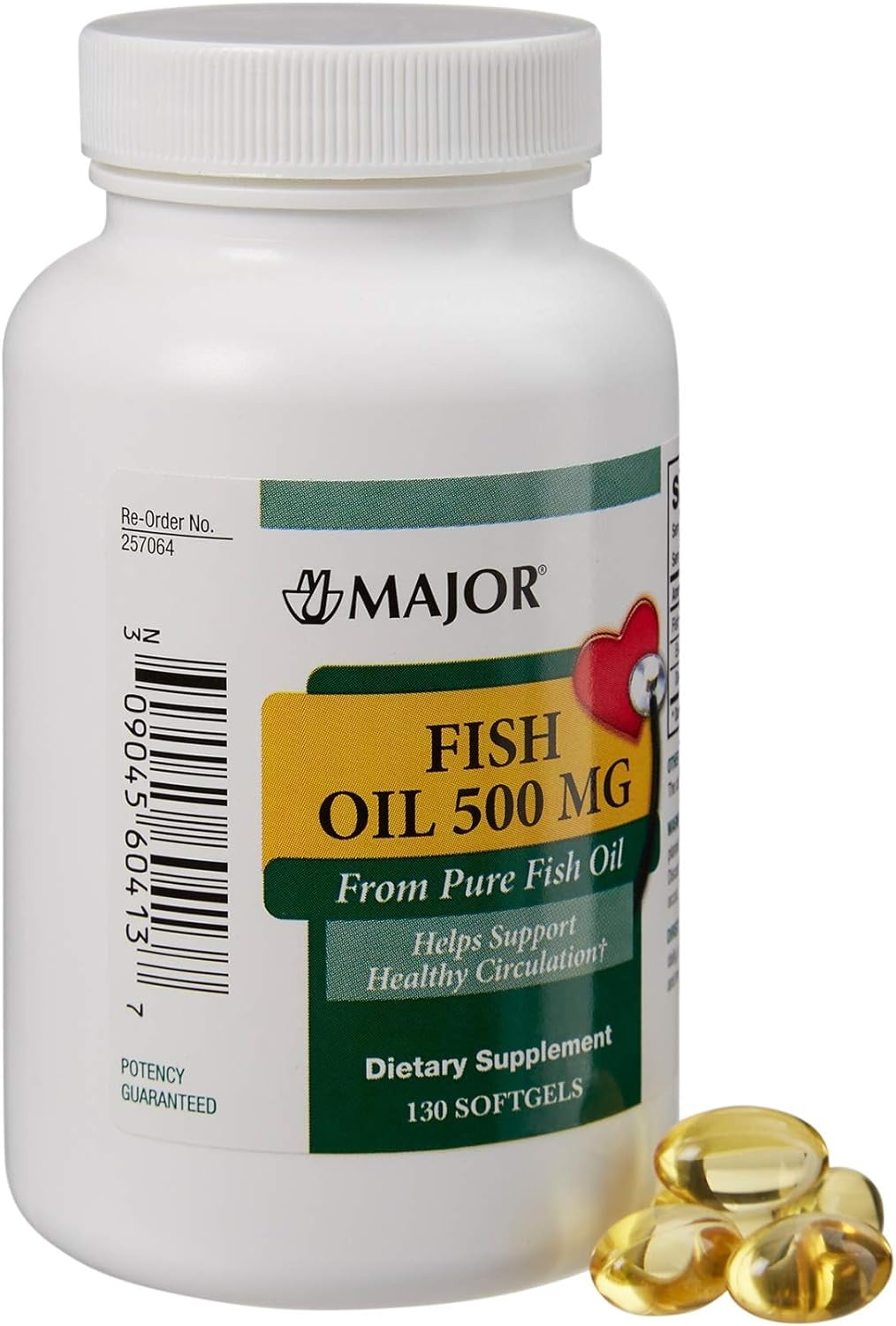Major 00904731813 Fish Oil 500 mg. 130 SoftGels (Each) - Walmart.com