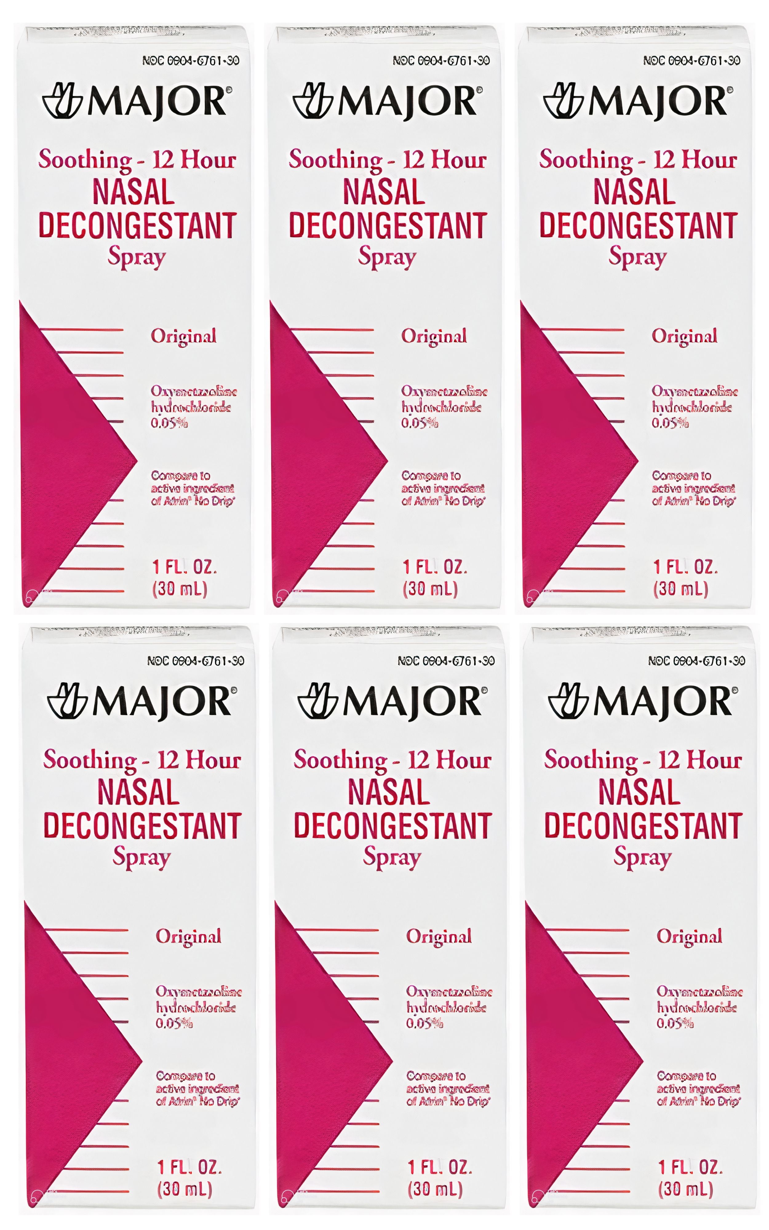 Major 12-Hour Nasal Decongestant Spray, Allergy, Sinus & Cold Relief ...