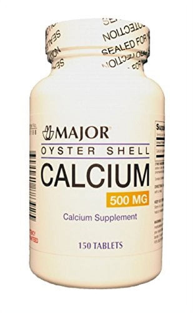 Major Oyster Shell Calcium 500 MG Supplement Pills, 150 Tabs Form (Pack ...