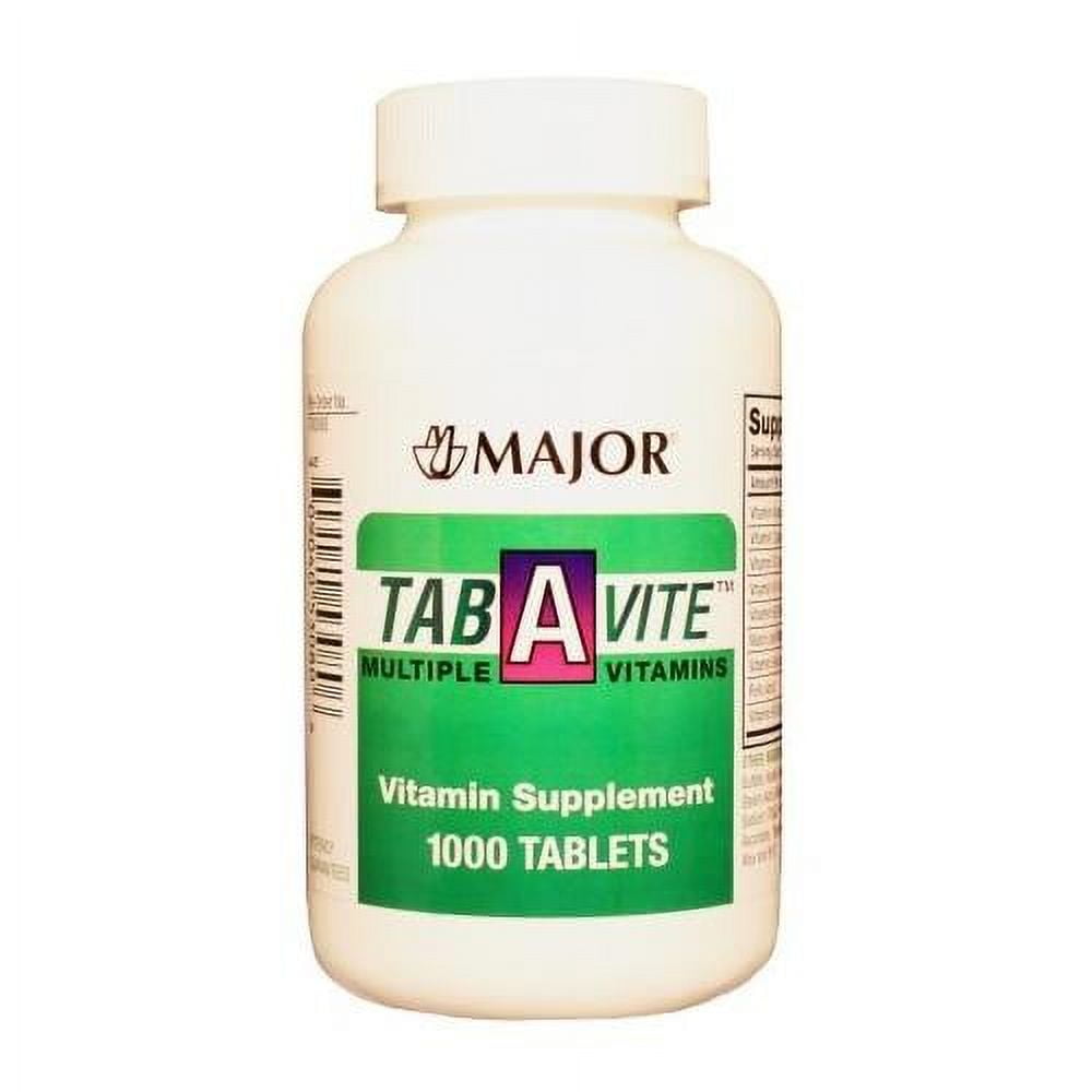 Major TAB A VITE Multivitamin Supplement for Adults, 1000 Easy Swallow ...