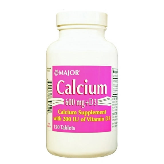 Major 600 mg Calcium & 200 IU D3 Supplement Tablets, 150 Count ...