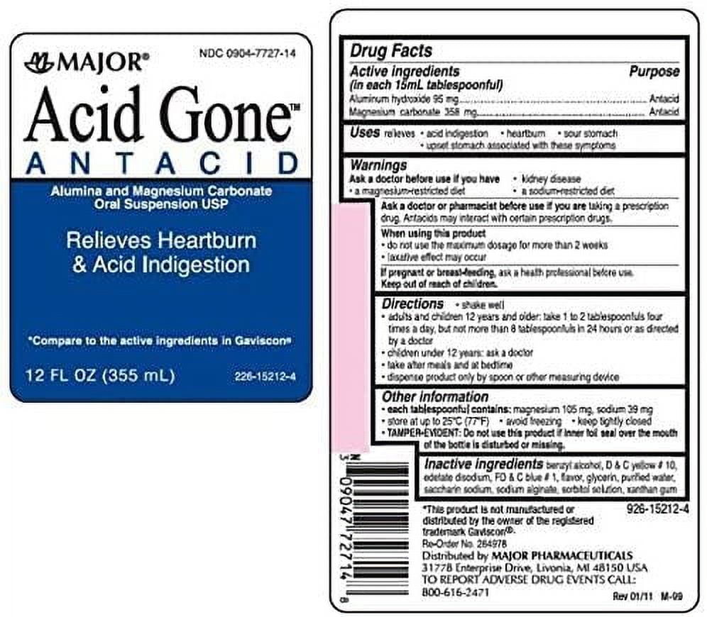 Major Acid Gone Antacid Suspension, 12 Fl. Oz. - Walmart.com