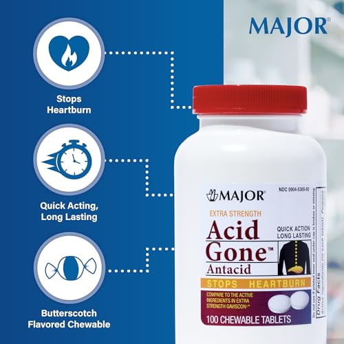 Major Acid Gone Extra Strength Antacid Chewable Tablets - Anti-Acid ...