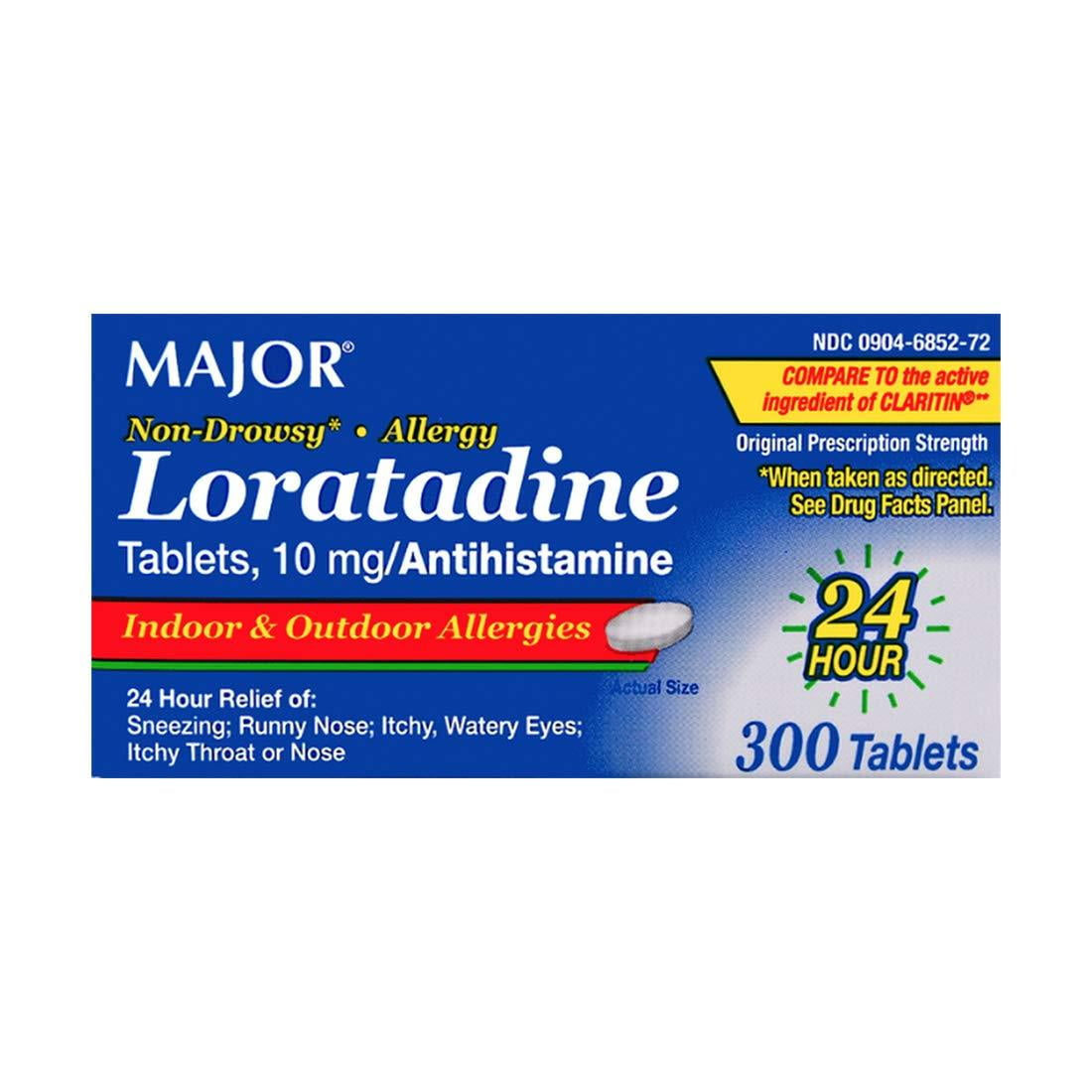 Major Loratadine 10mg Allergy Relief Tablets, 24 Hour Indoor and ...