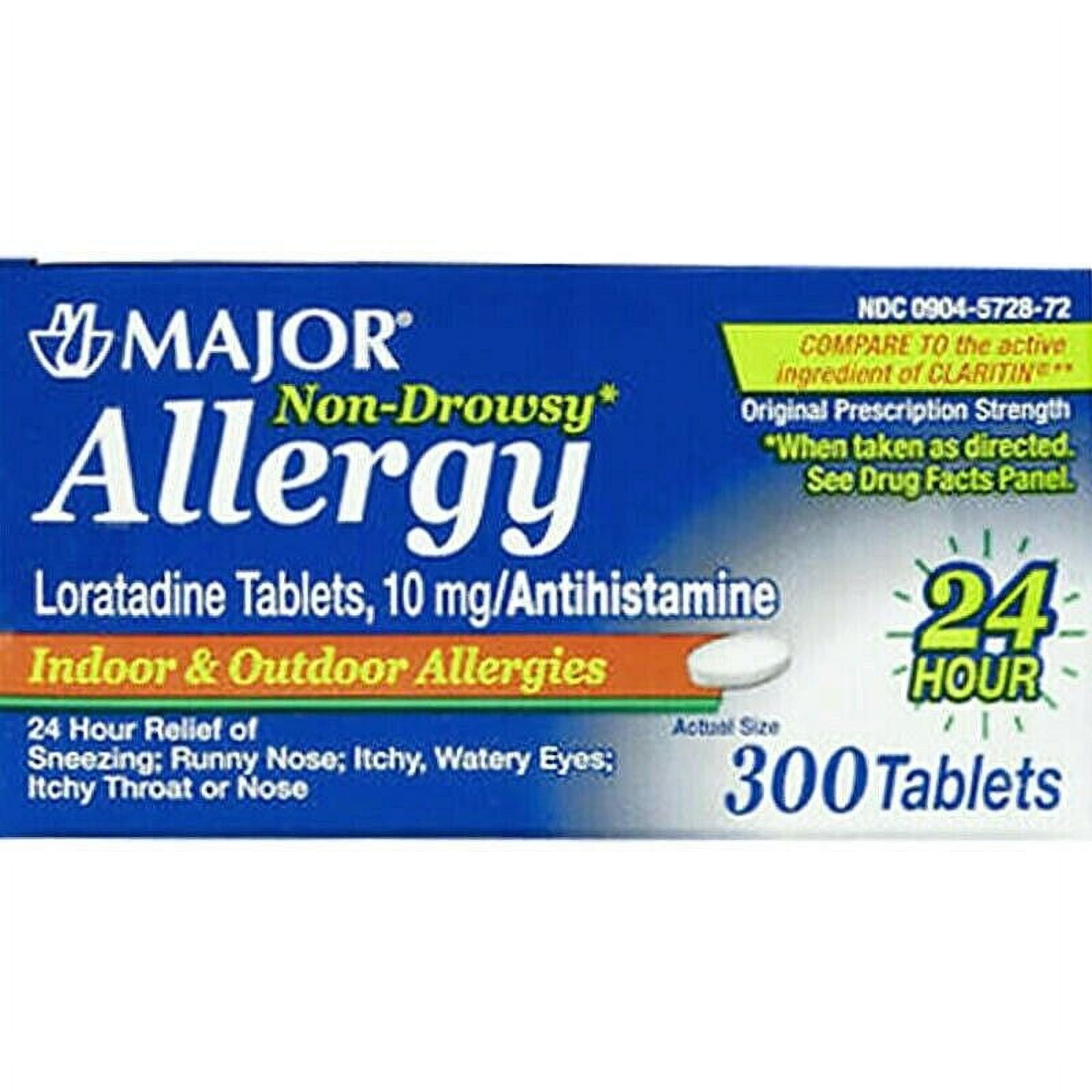 Major Allergy Loratadine 10mg Ant ihista mine Non-Drowsy Tablets 300 ...
