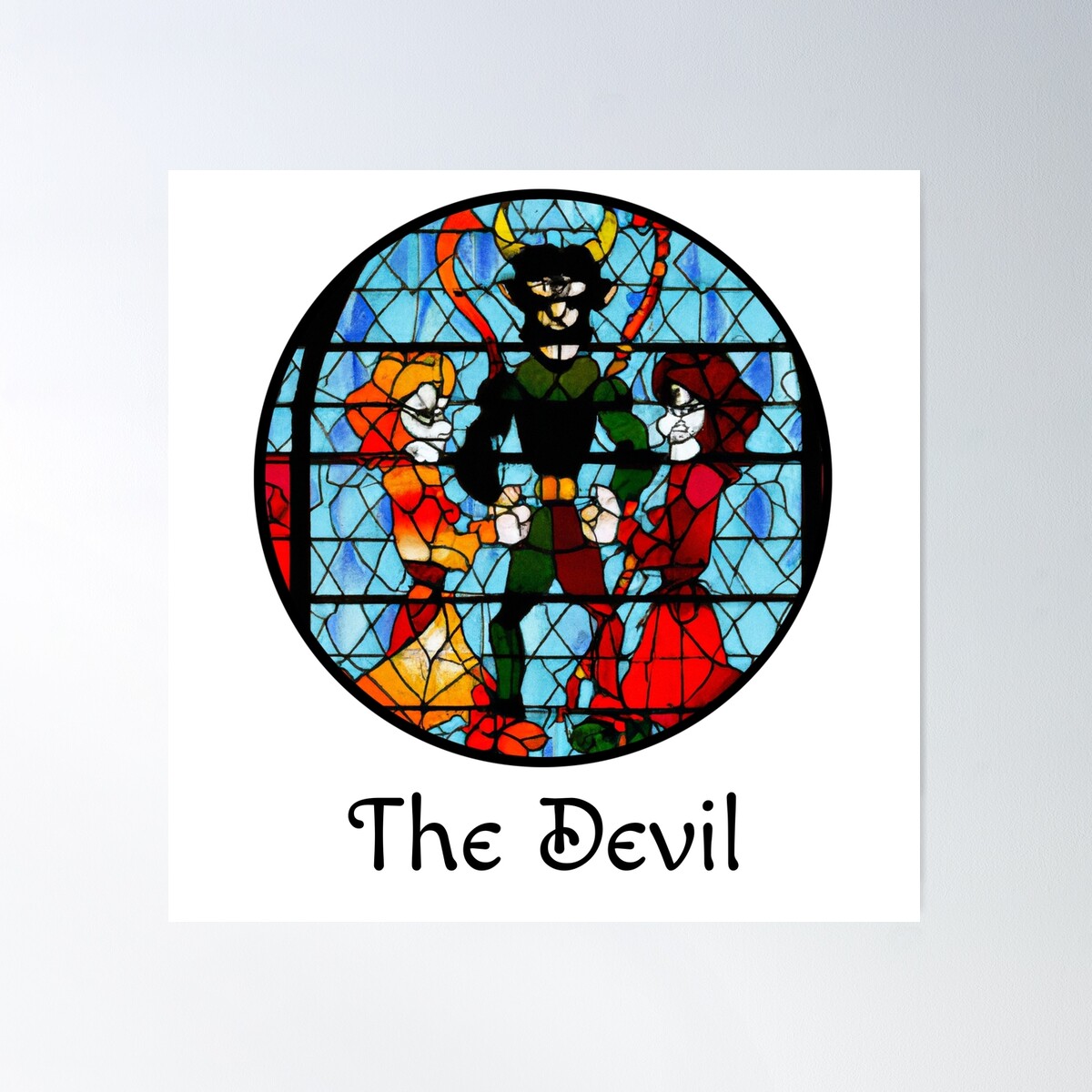 Major Arcana The Devil - Stained Glass Design For T-Shirt, Stickers And ...